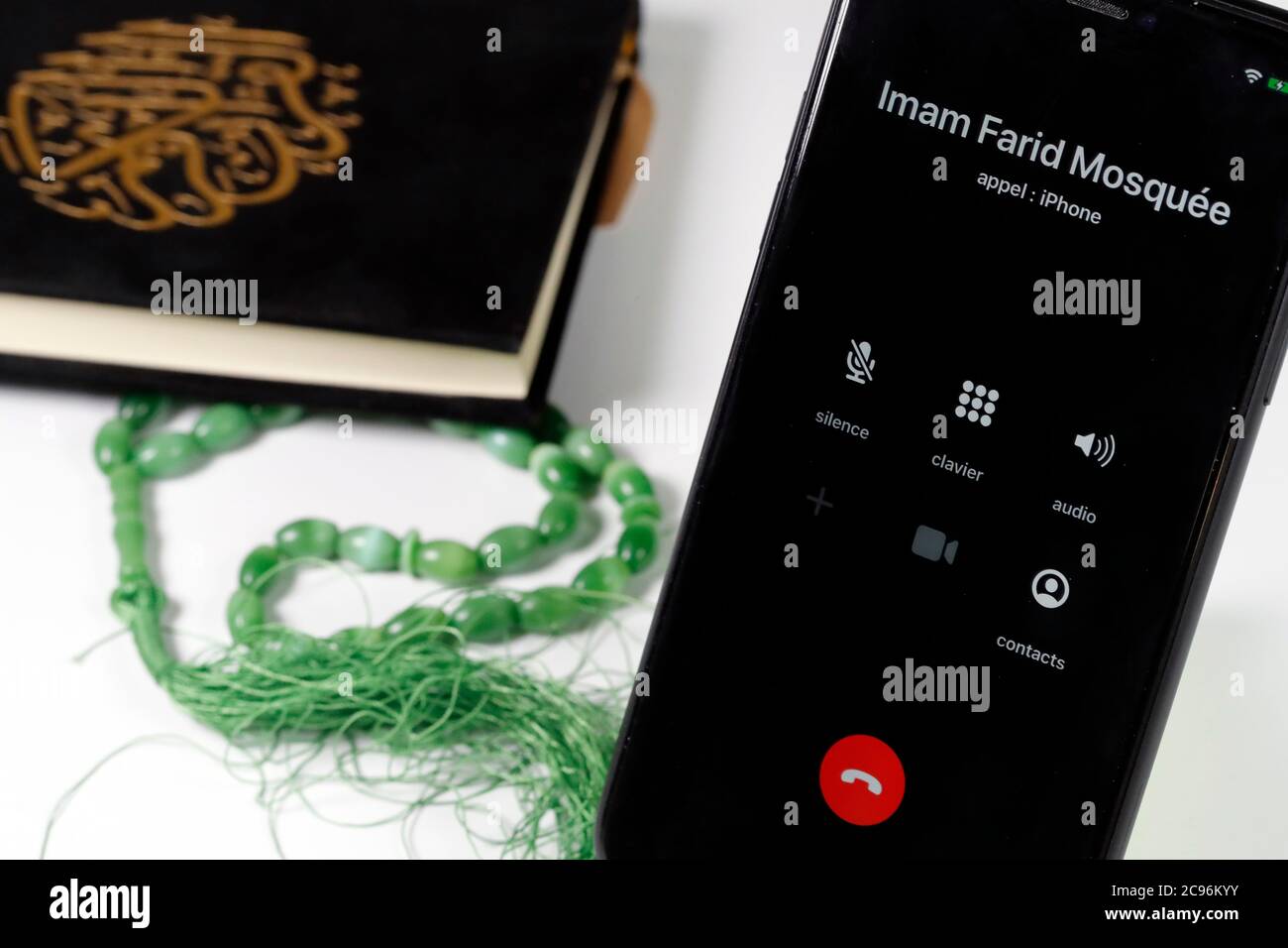 Image on a smartphone. Call to the Imam of the mosque. France Stock ...