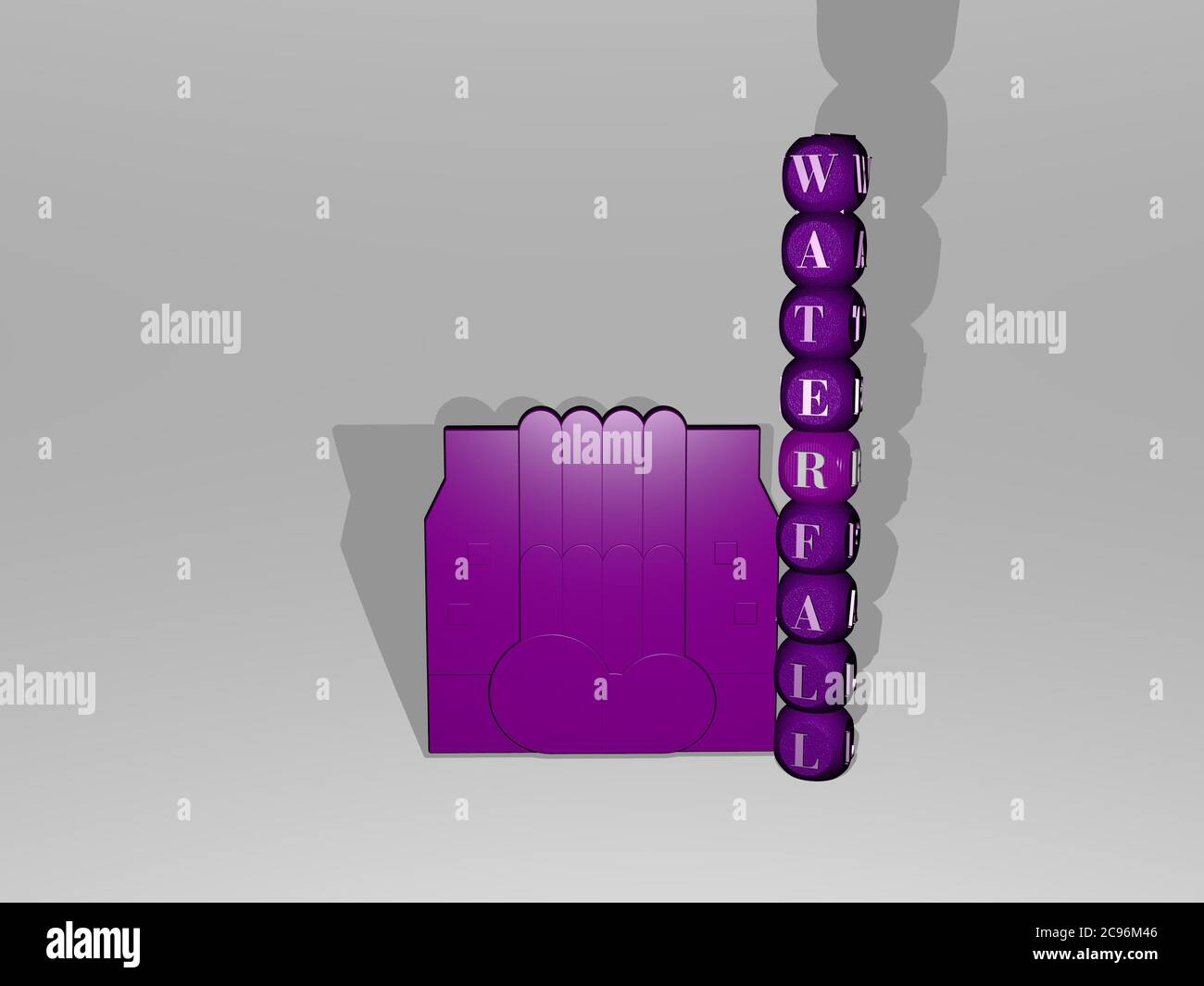 3D illustration of waterfall graphics and text around the icon made by ...