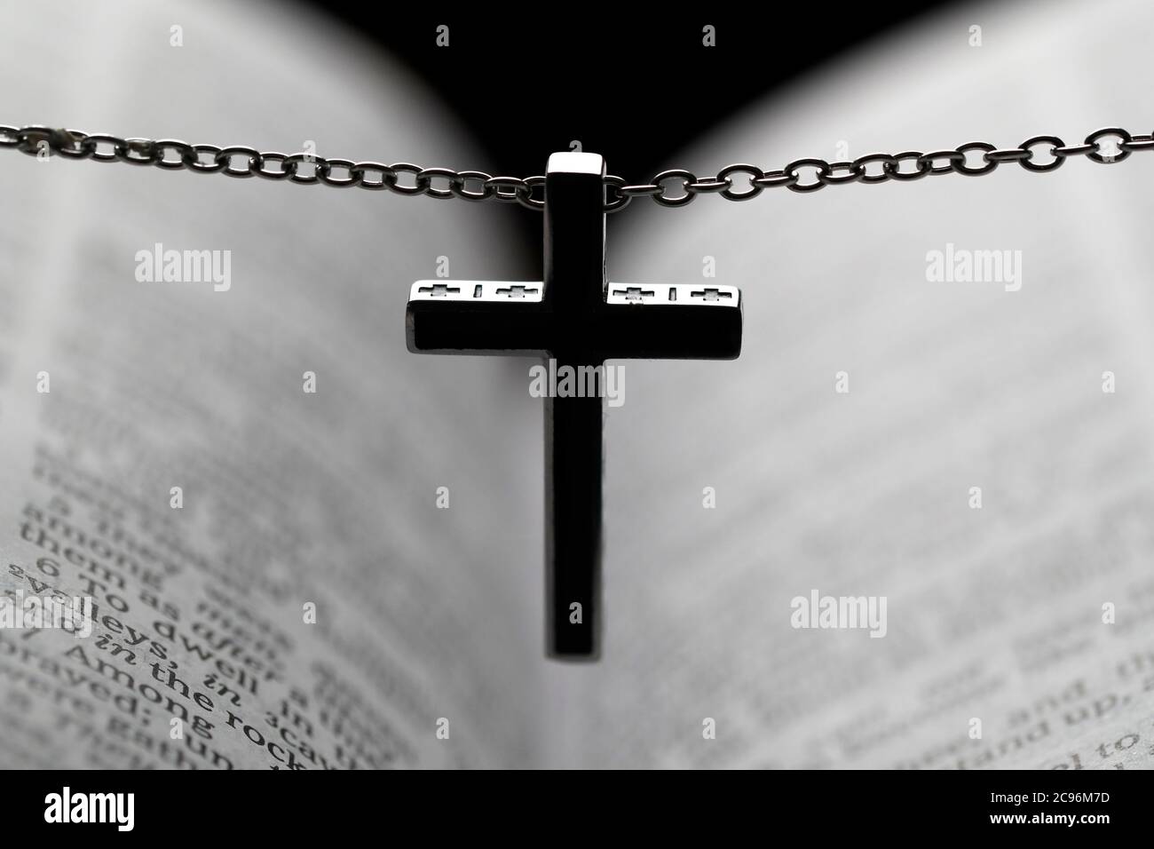 Christian cross over a bible. France Stock Photo - Alamy
