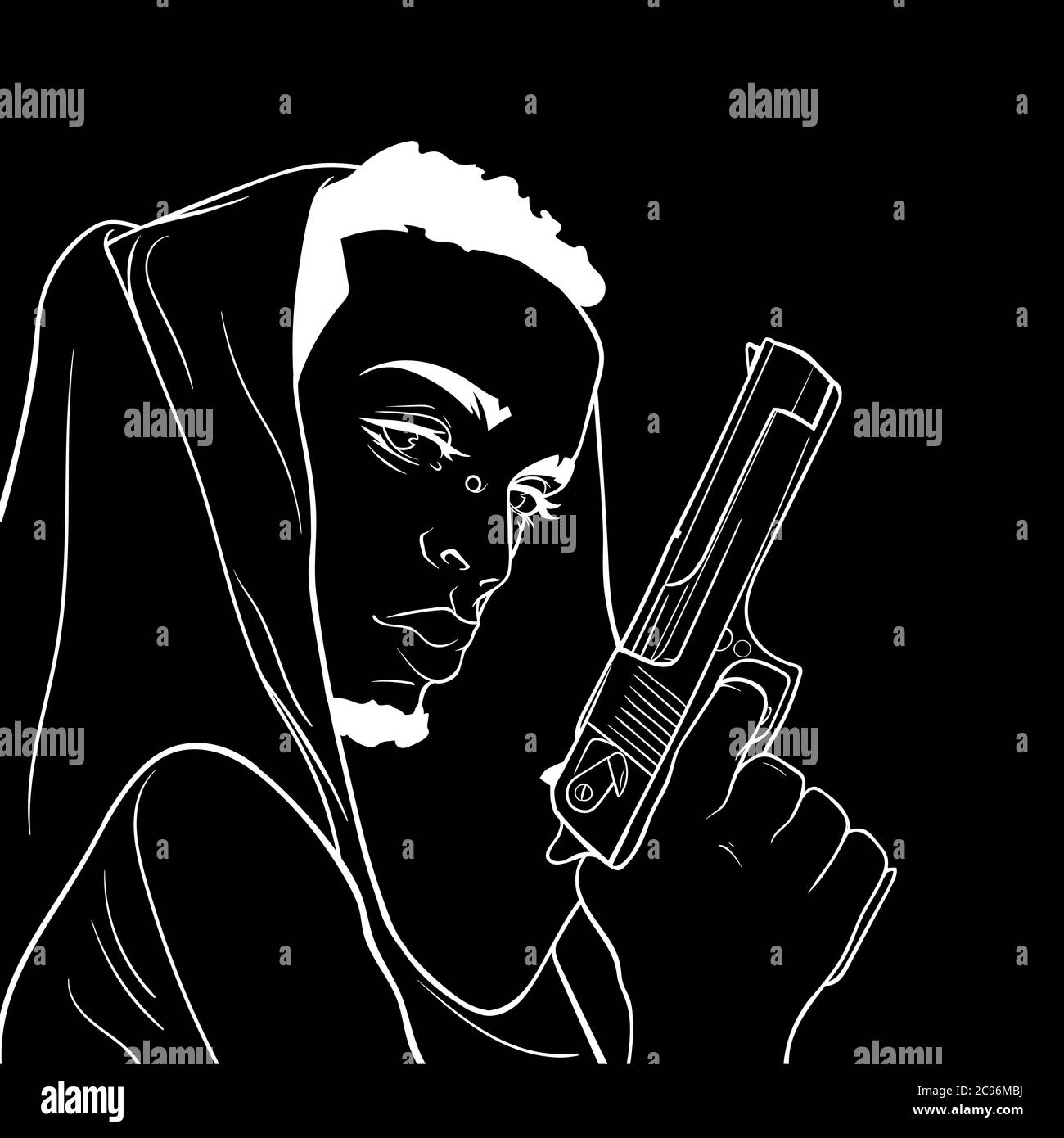 Young man nose piercing Stock Vector Images - Alamy