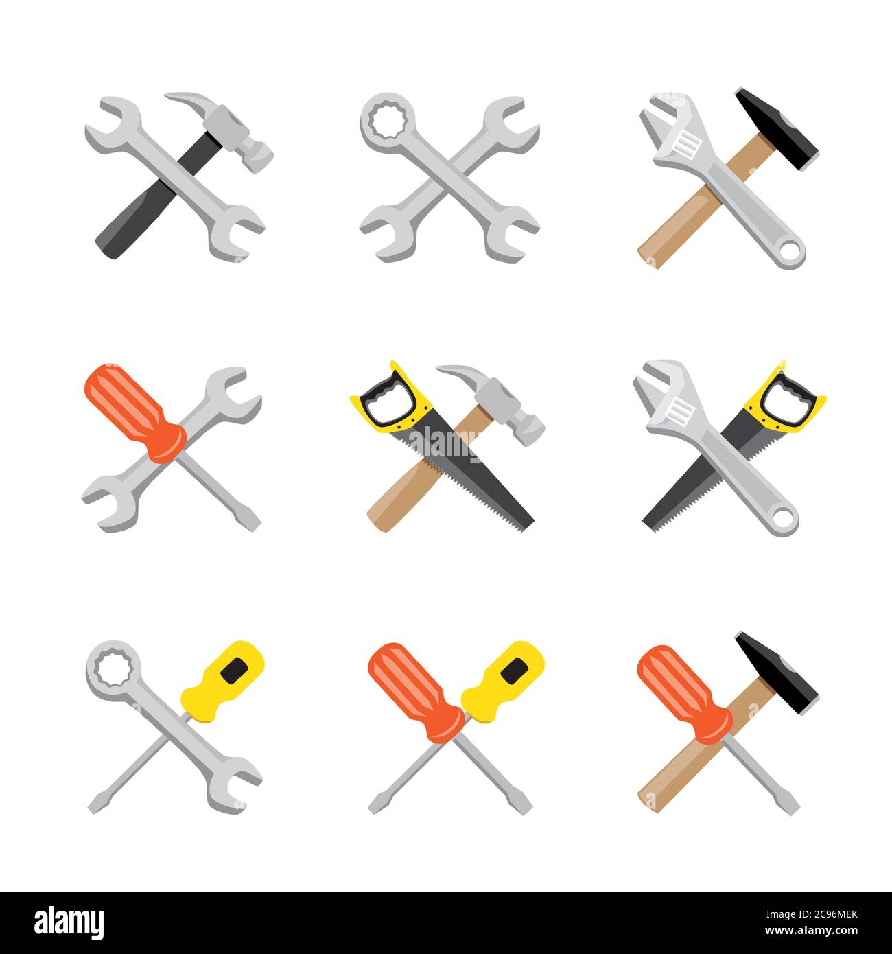 flat design tools symbols set Stock Vector Image & Art - Alamy