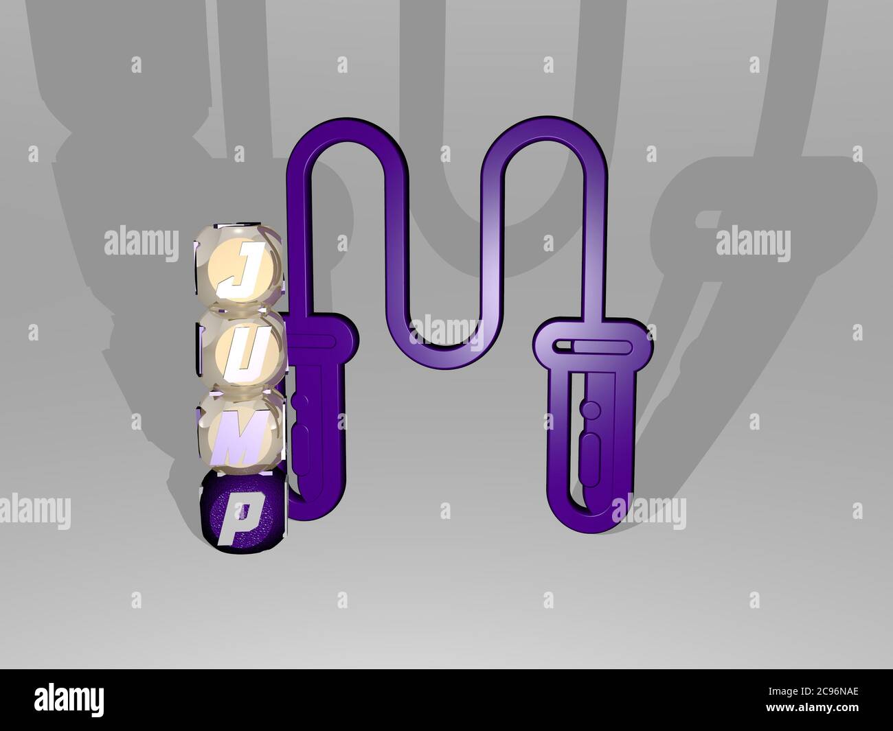 3D illustration of JUMP graphics and text around the icon made by ...