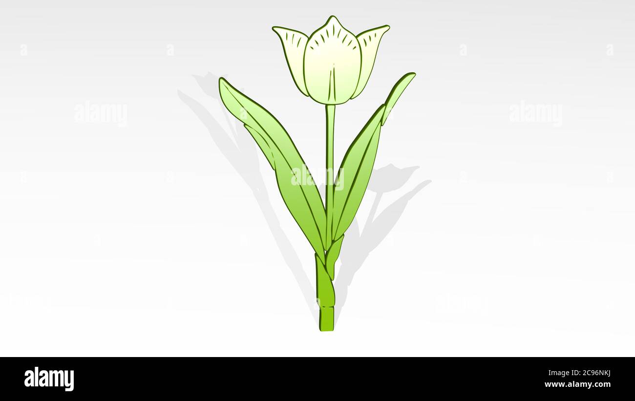 flower from a perspective with the shadow. A thick sculpture made of ...