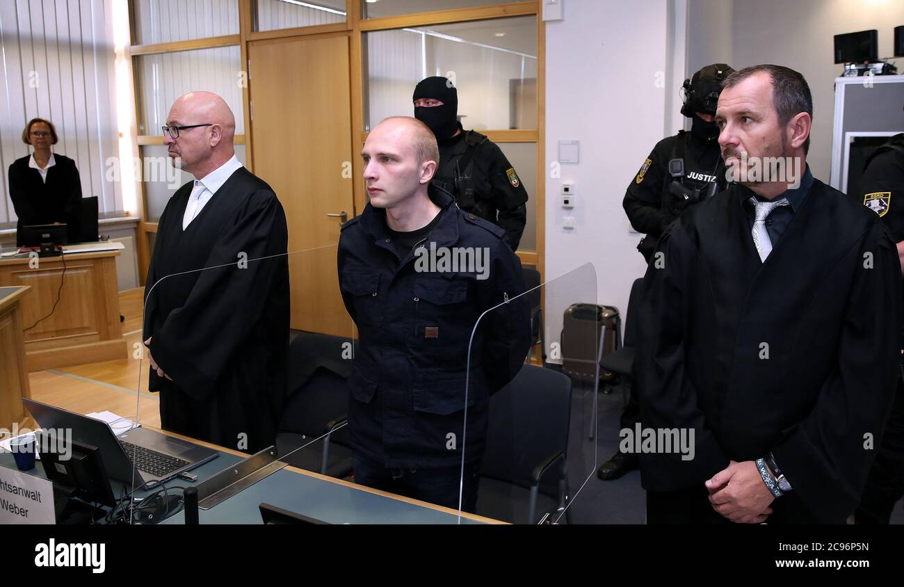 Magdeburg, Germany. 29th July, 2020. The defendant Stephan Balliet (M ...