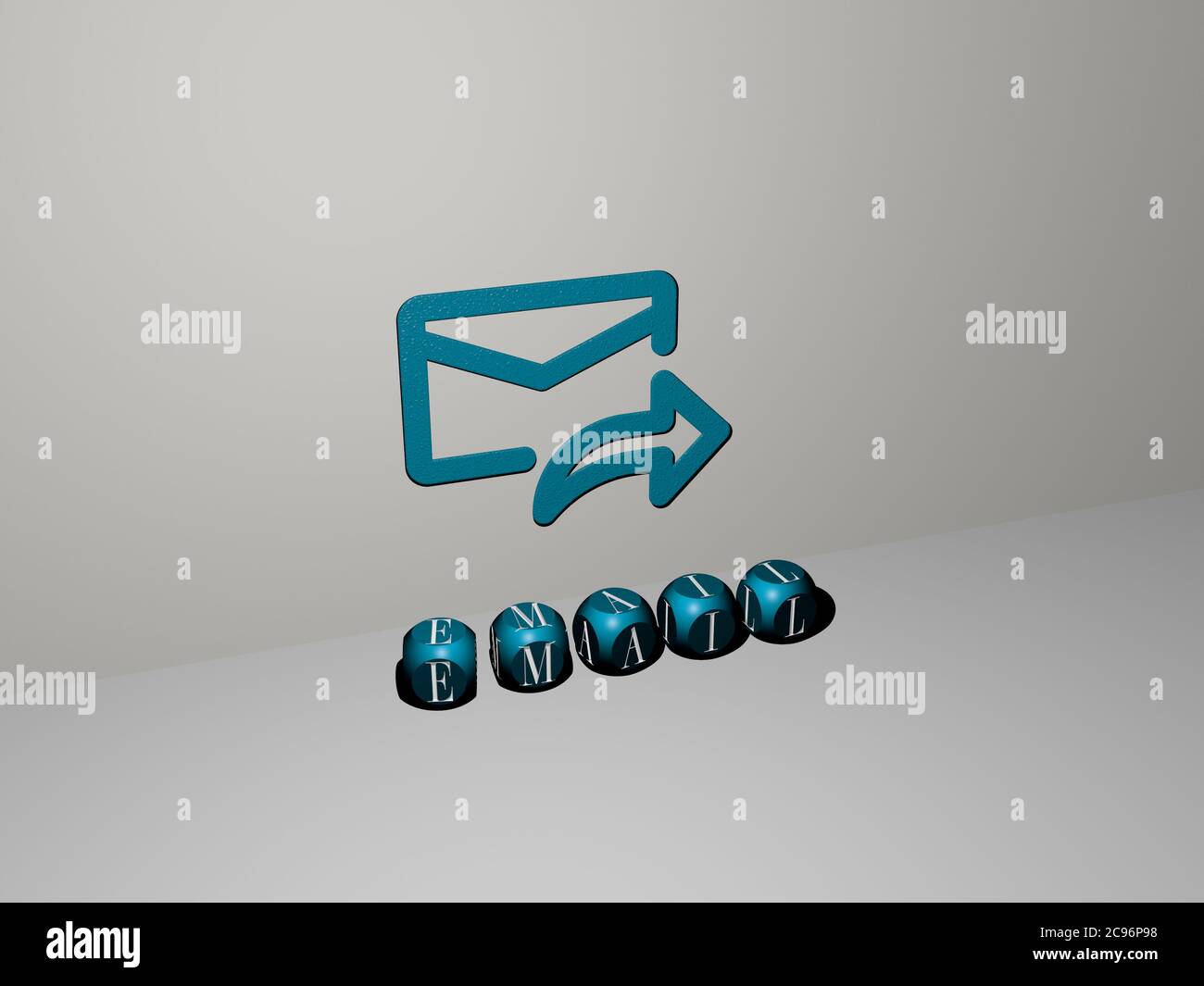 3D graphical image of EMAIL vertically along with text built by ...