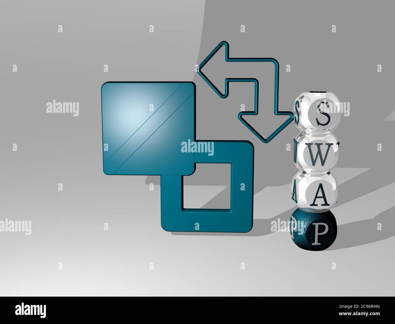 3D graphical image of SWAP vertically along with text built around the ...