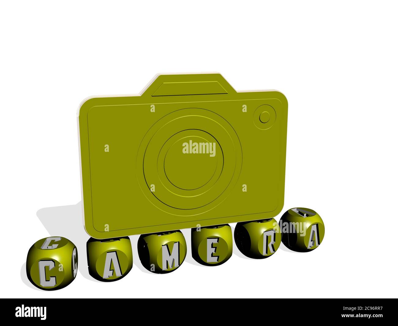 3D graphical image of CAMERA vertically along with text built by ...