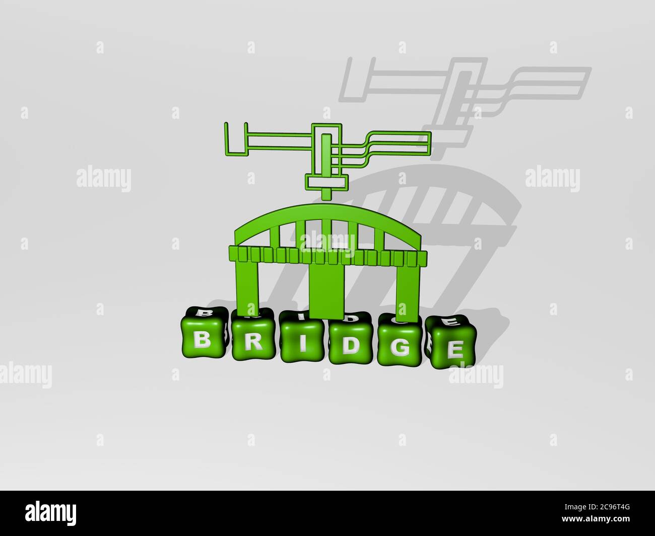 3D graphical image of bridge vertically along with text built by ...