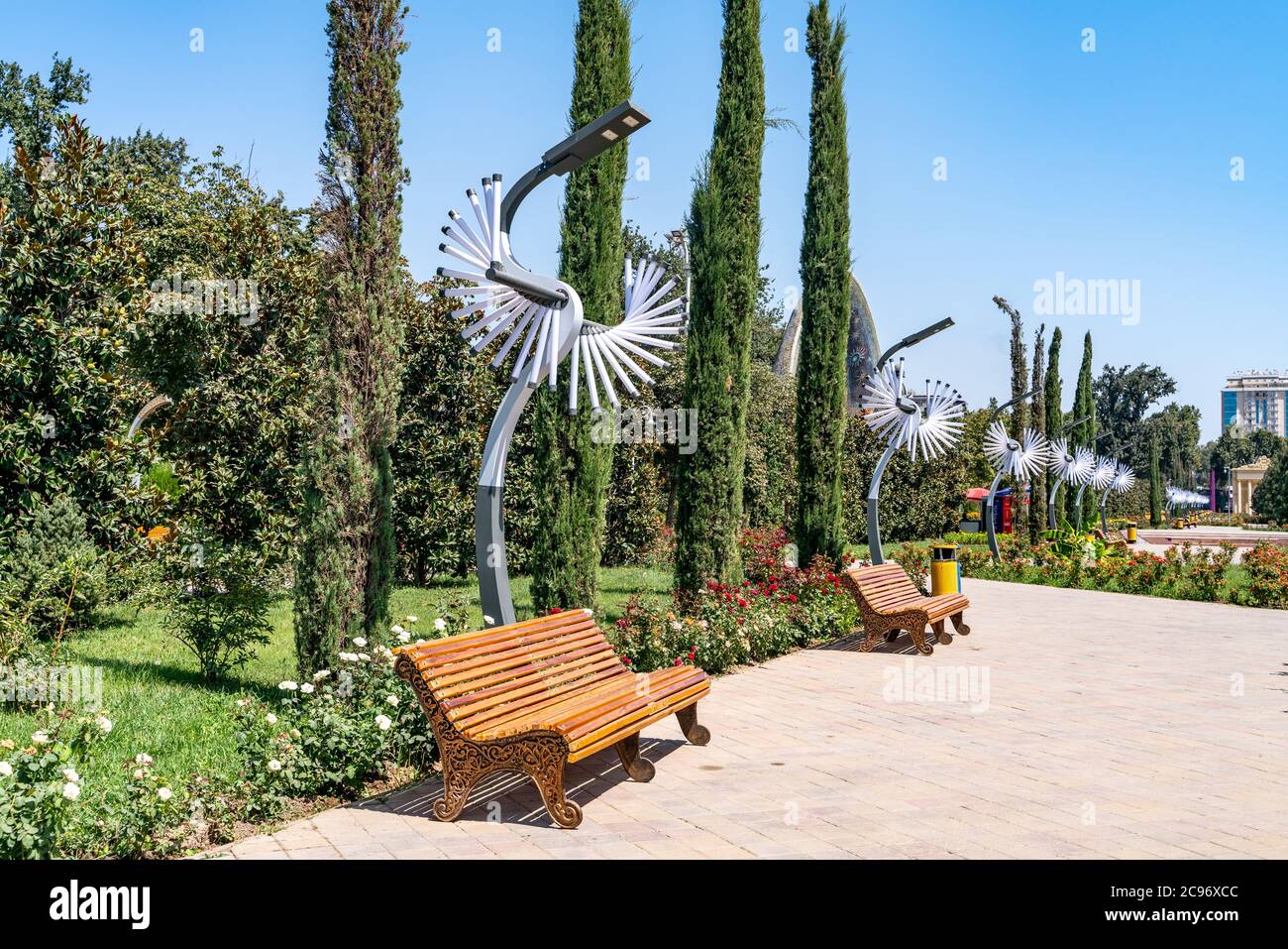 The view of Rudaki Park in Dushanbe Stock Photo - Alamy