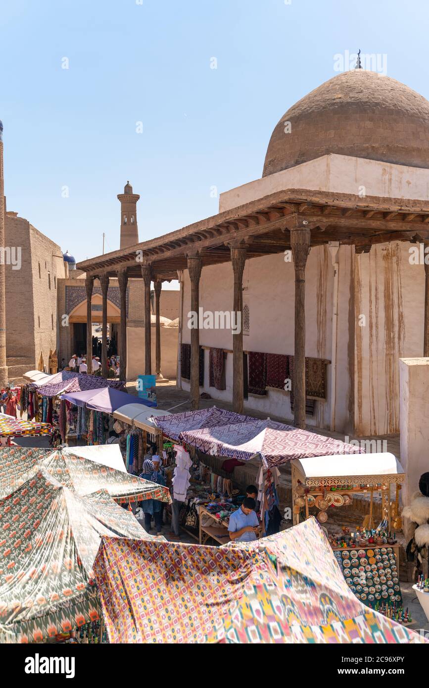 The view of famous bazaar street in Khiva Stock Photo - Alamy