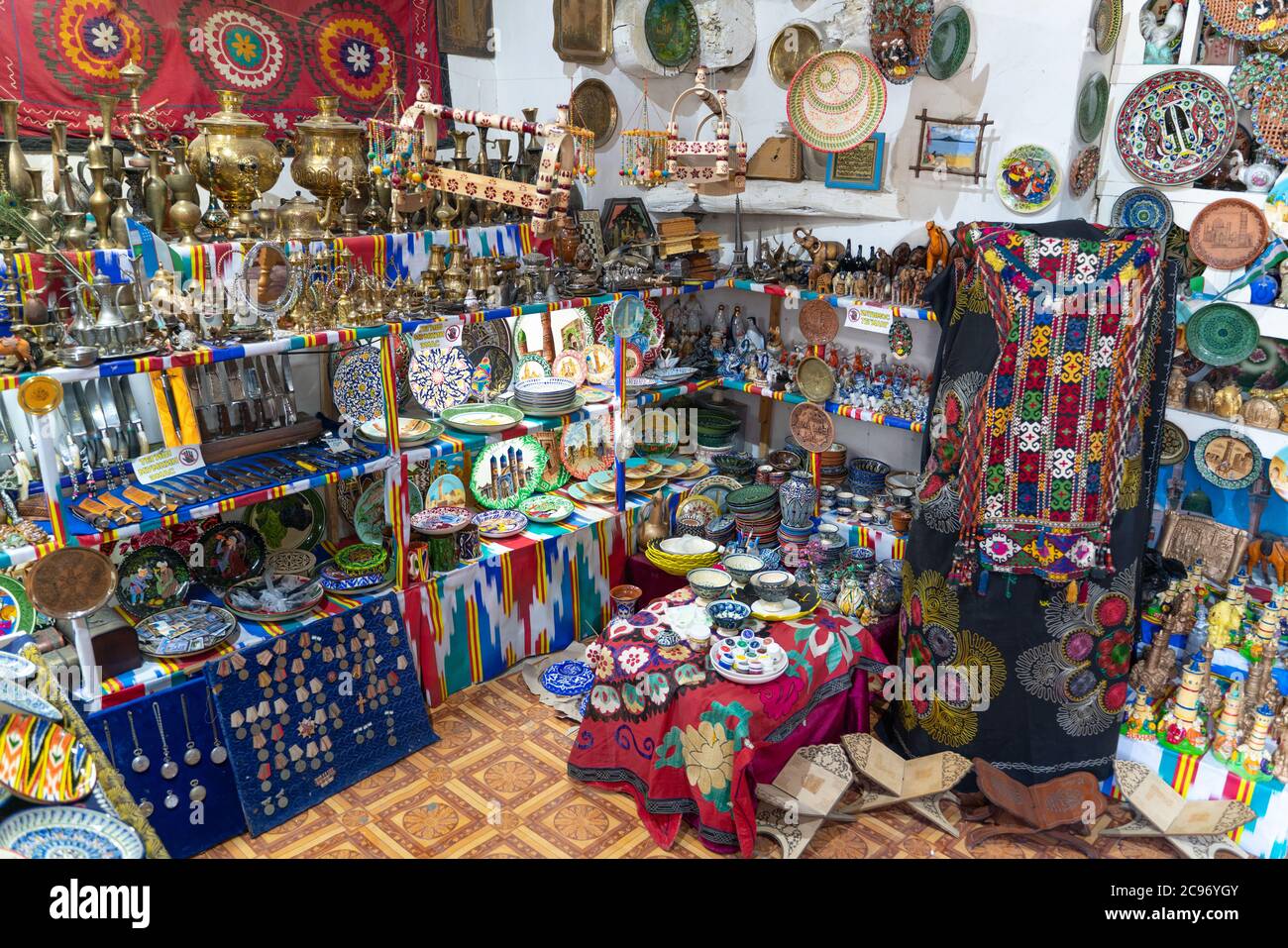 The view o famous bazaar street in Khiva Stock Photo - Alamy