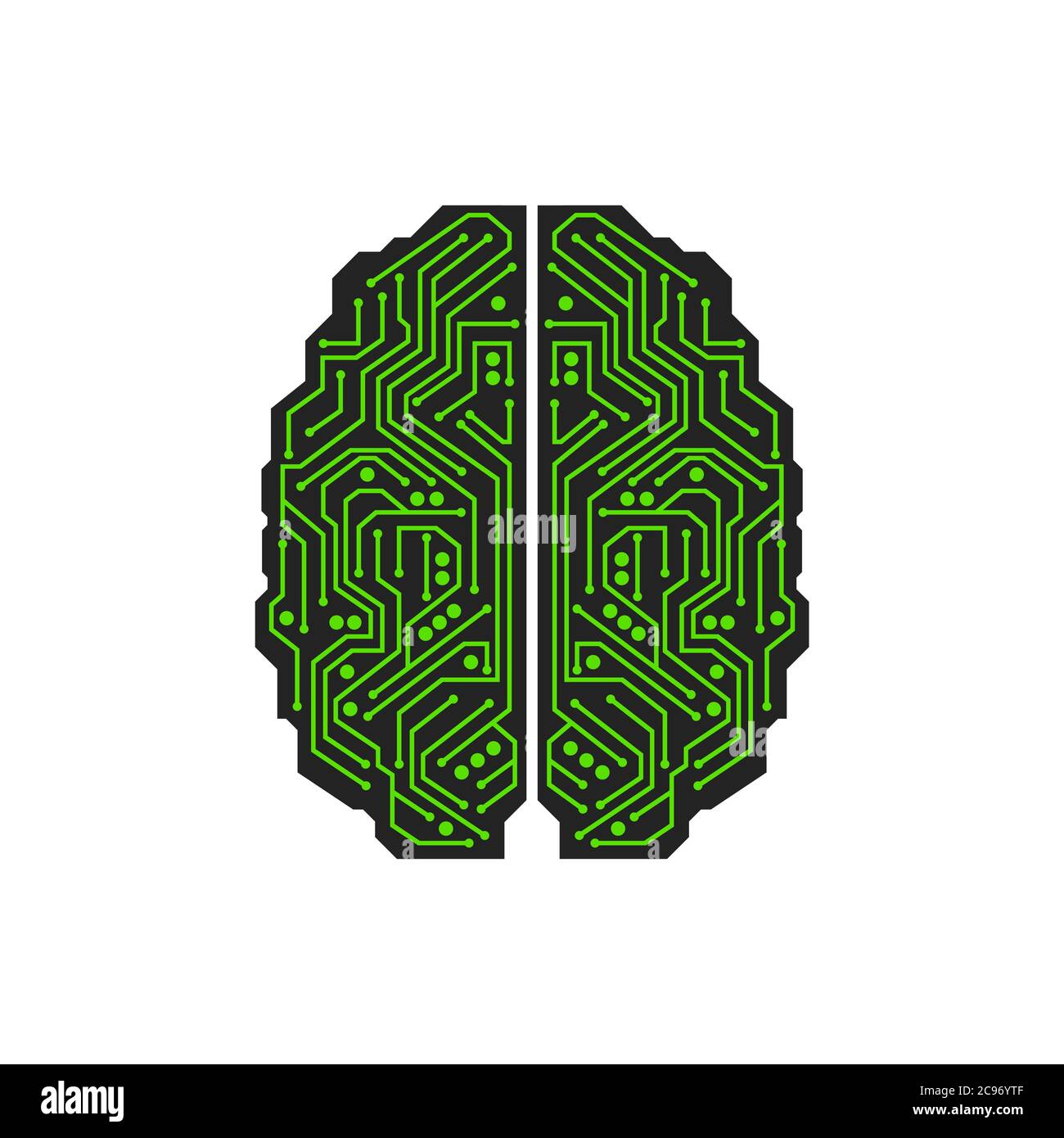Illustration green color human brain hi-res stock photography and ...