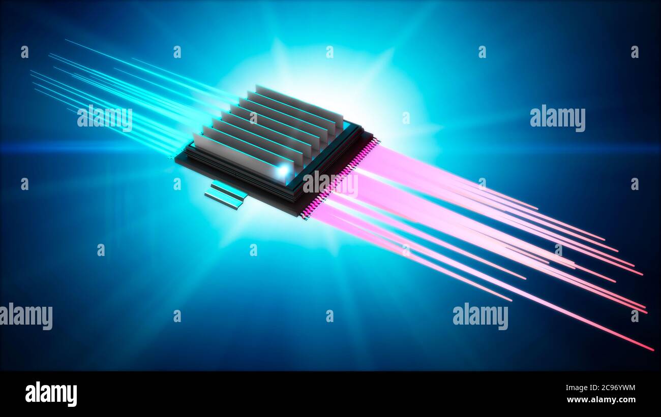 Microchip Power And Speed Presentation Of The New Microchip Processor Of A Computer Printed