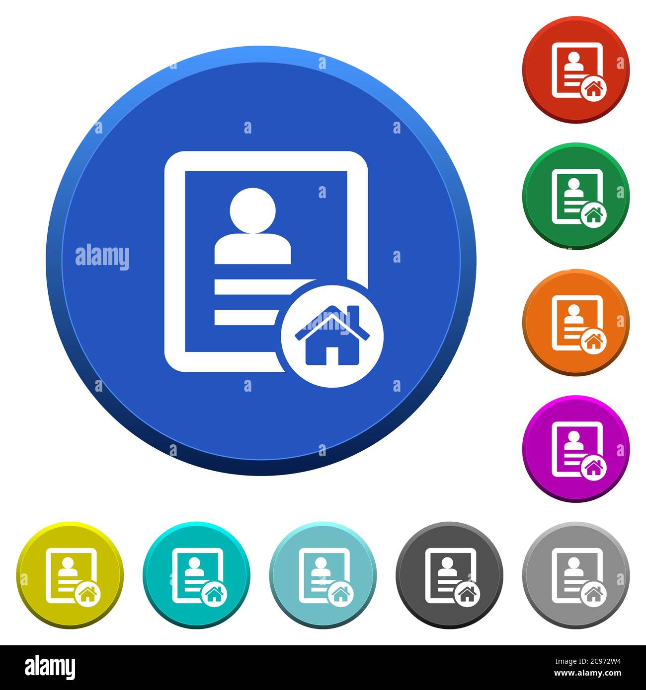 Contact address round color beveled buttons with smooth surfaces and ...