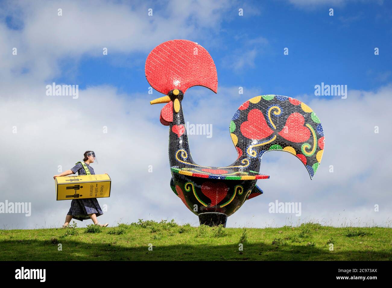 Yorkshire Sculpture Park (YSP) employee Kirsty Fountain holds a social ...