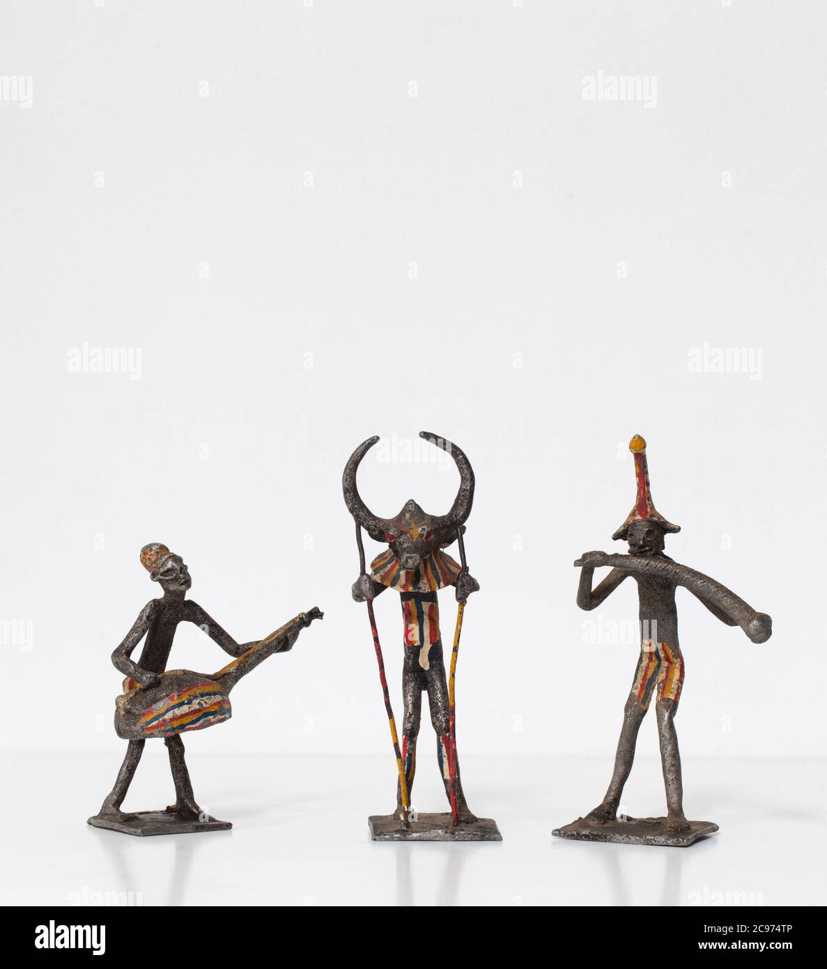 Old Folk Art Tribal Figure - Ceremonial Primitive Musical Dance Stock ...
