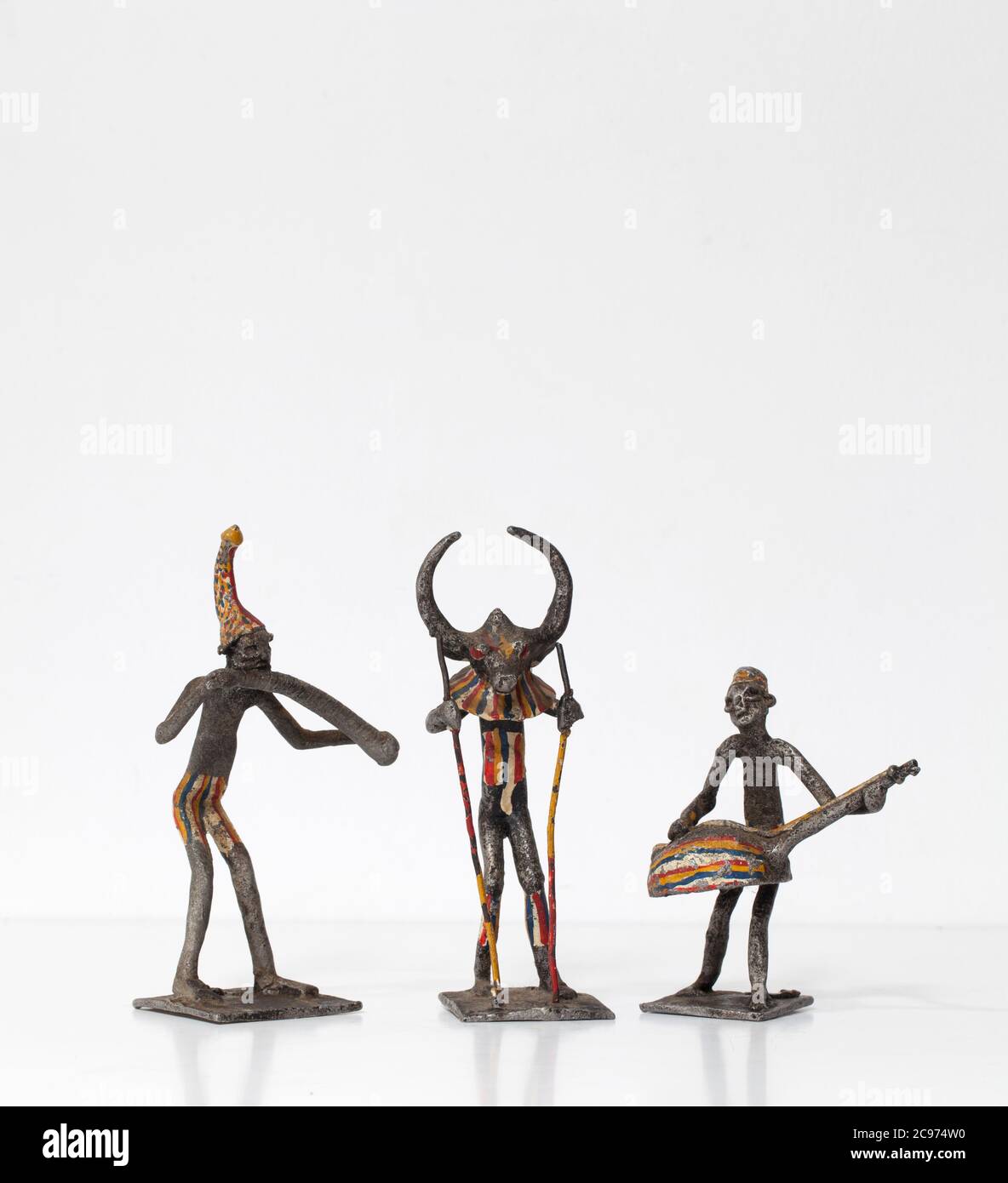 Old Folk Art Tribal Figure - Ceremonial Primitive Musical Dance Stock ...