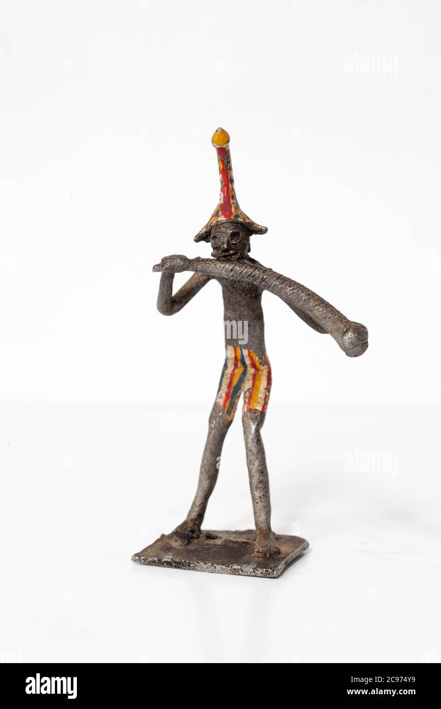 Old Folk Art Tribal Figure - Ceremonial Primitive Musical Dance Stock ...