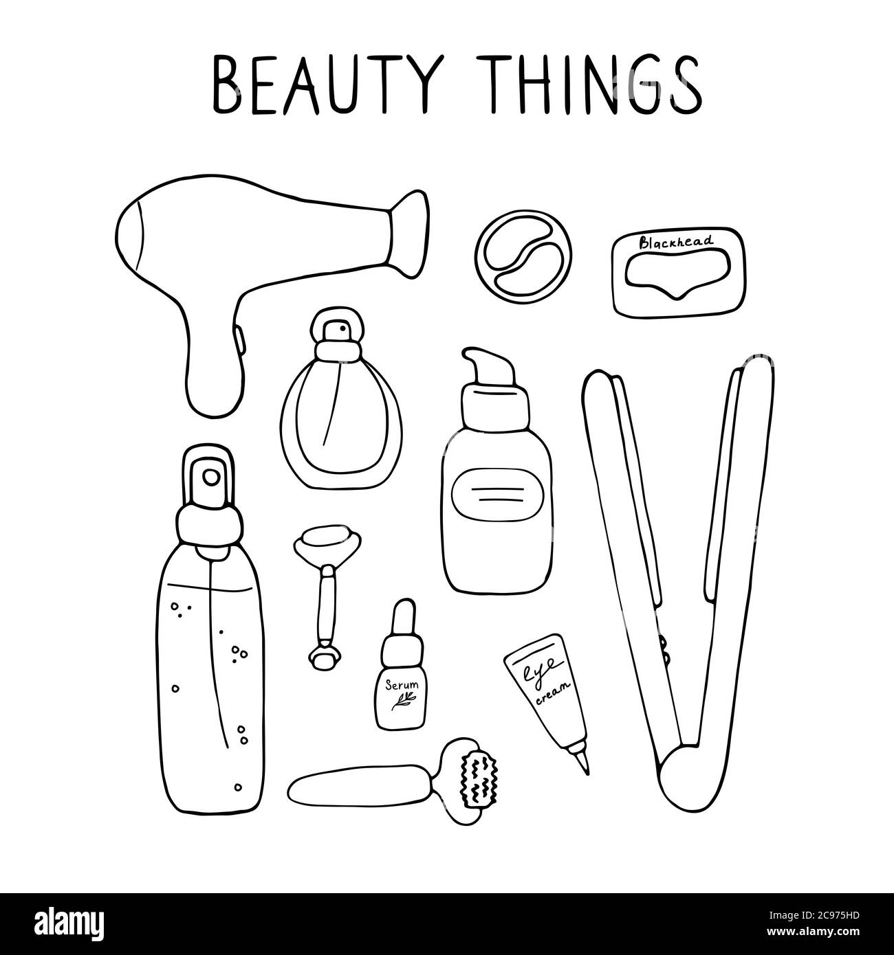 Beauty salon tools Black and White Stock Photos & Images - Alamy
