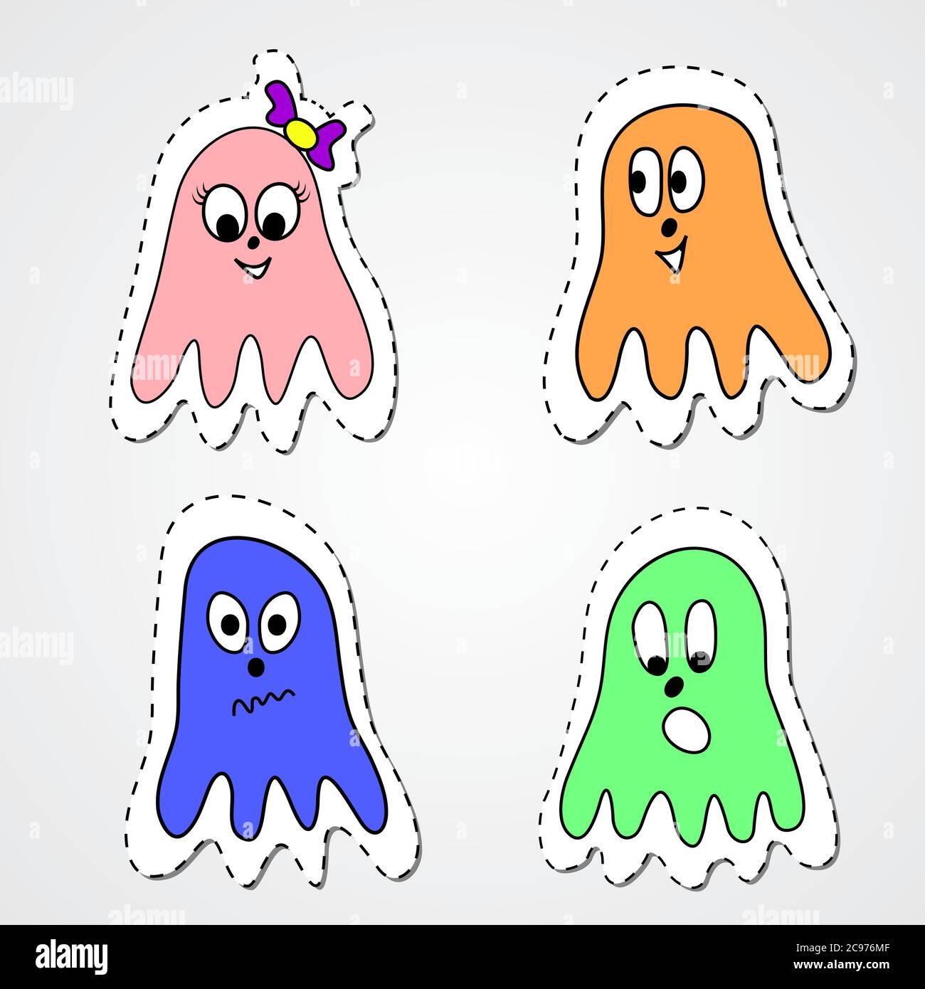 Vector set of four cartoon octopuses Stock Vector Image & Art - Alamy