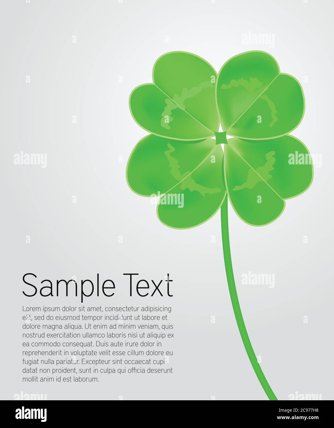 Green paper clover four Stock Vector Images - Alamy