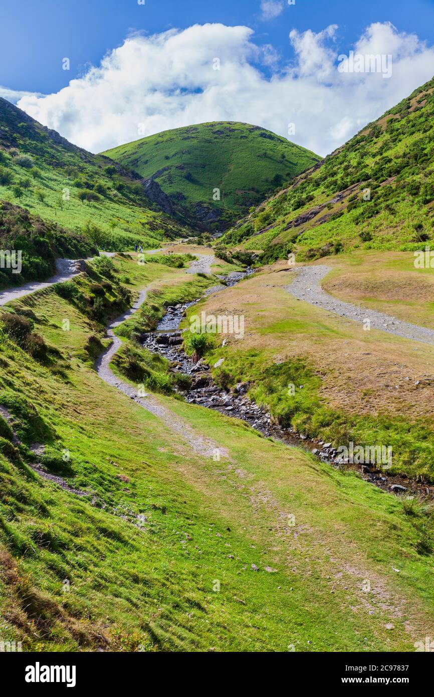 The footpath through Carding Mill Valley with Calf Ridge in the ...