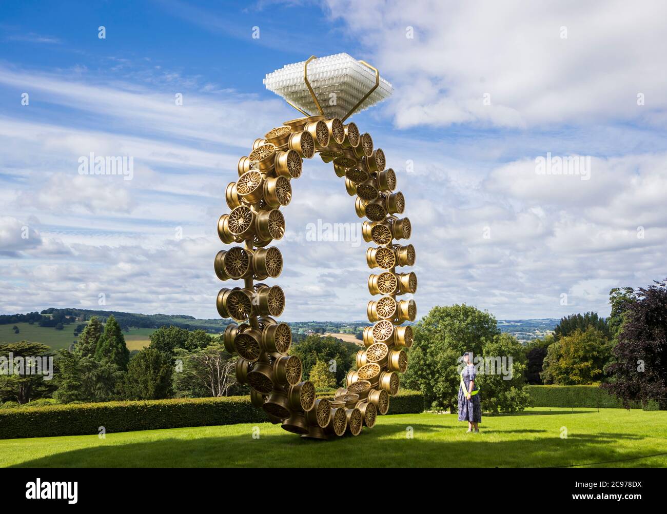 Yorkshire Sculpture Park (YSP) employee Kirsty Fountain views a work ...