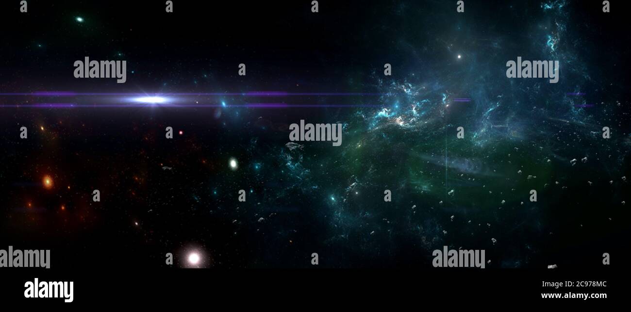 3D rendering illustration of a futuristic background with colorful ...