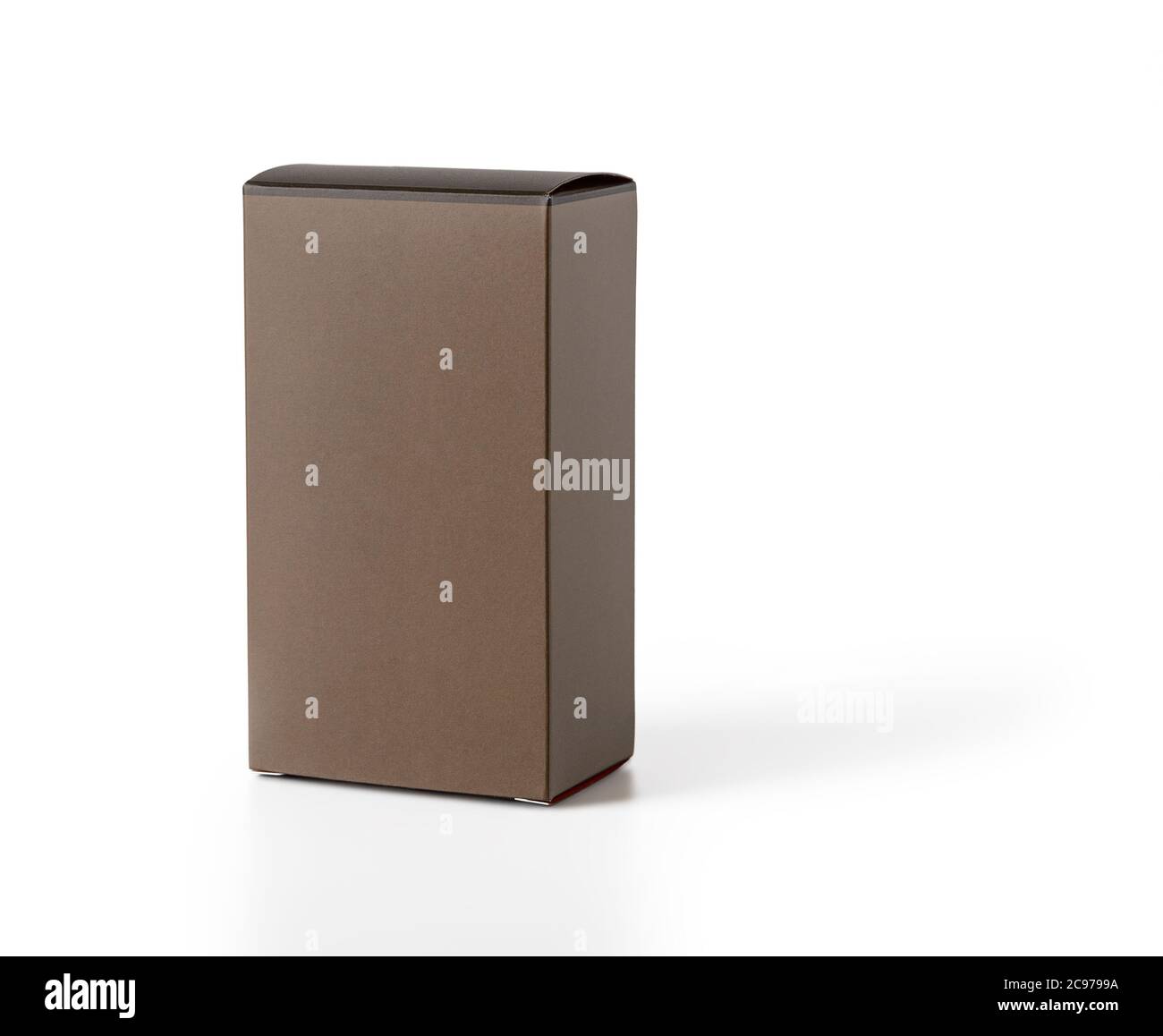 Rectangular box of noble brown color of perfume for men or boy isolated ...