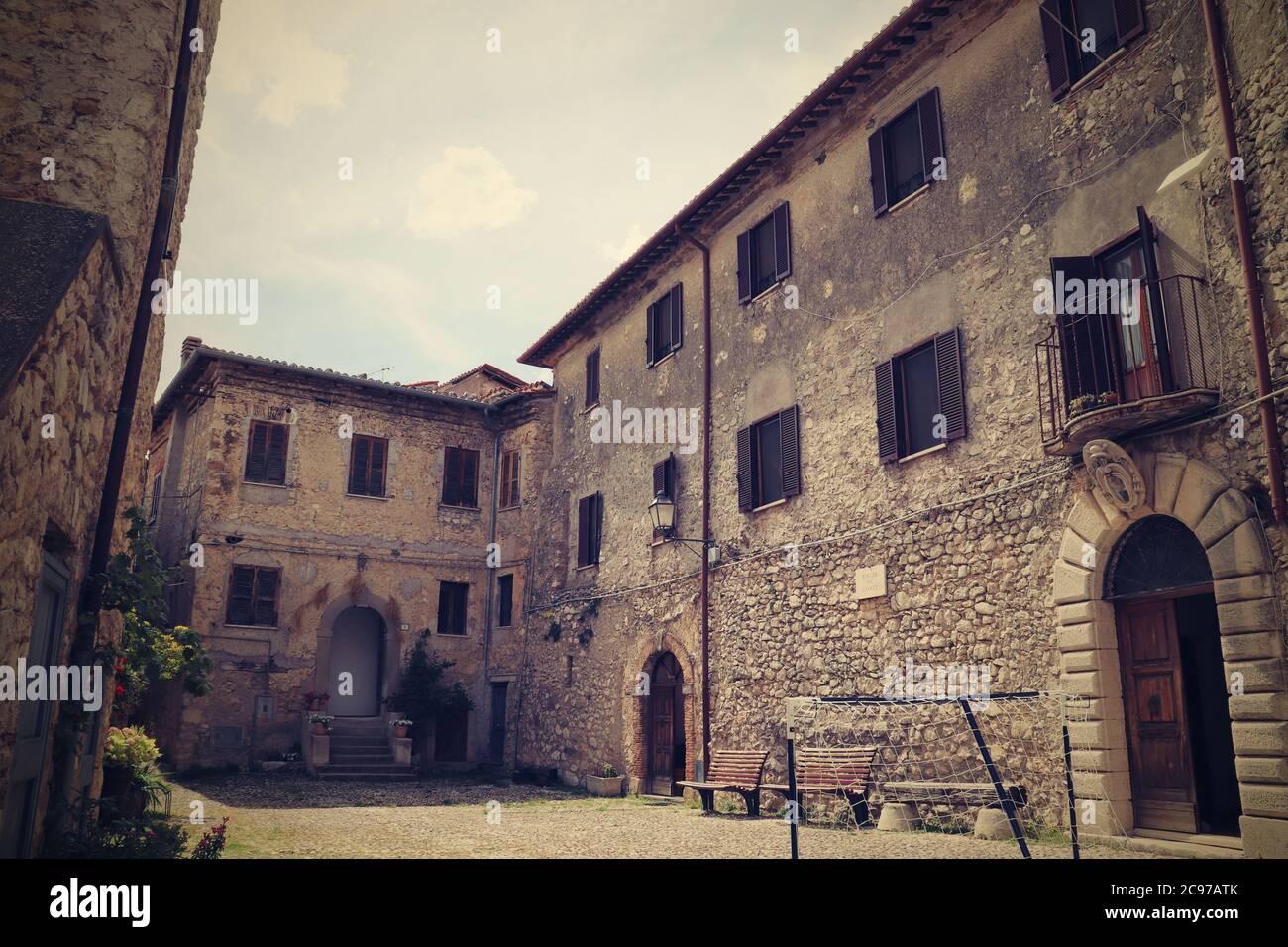 A glimpse of the medieval village of Canterano, in the province of Rome ...