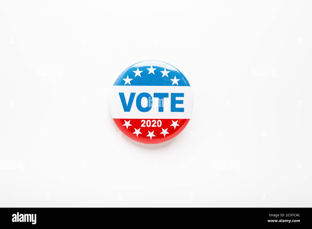 Vote button in red, white, and blue colors with stars isolated Stock ...