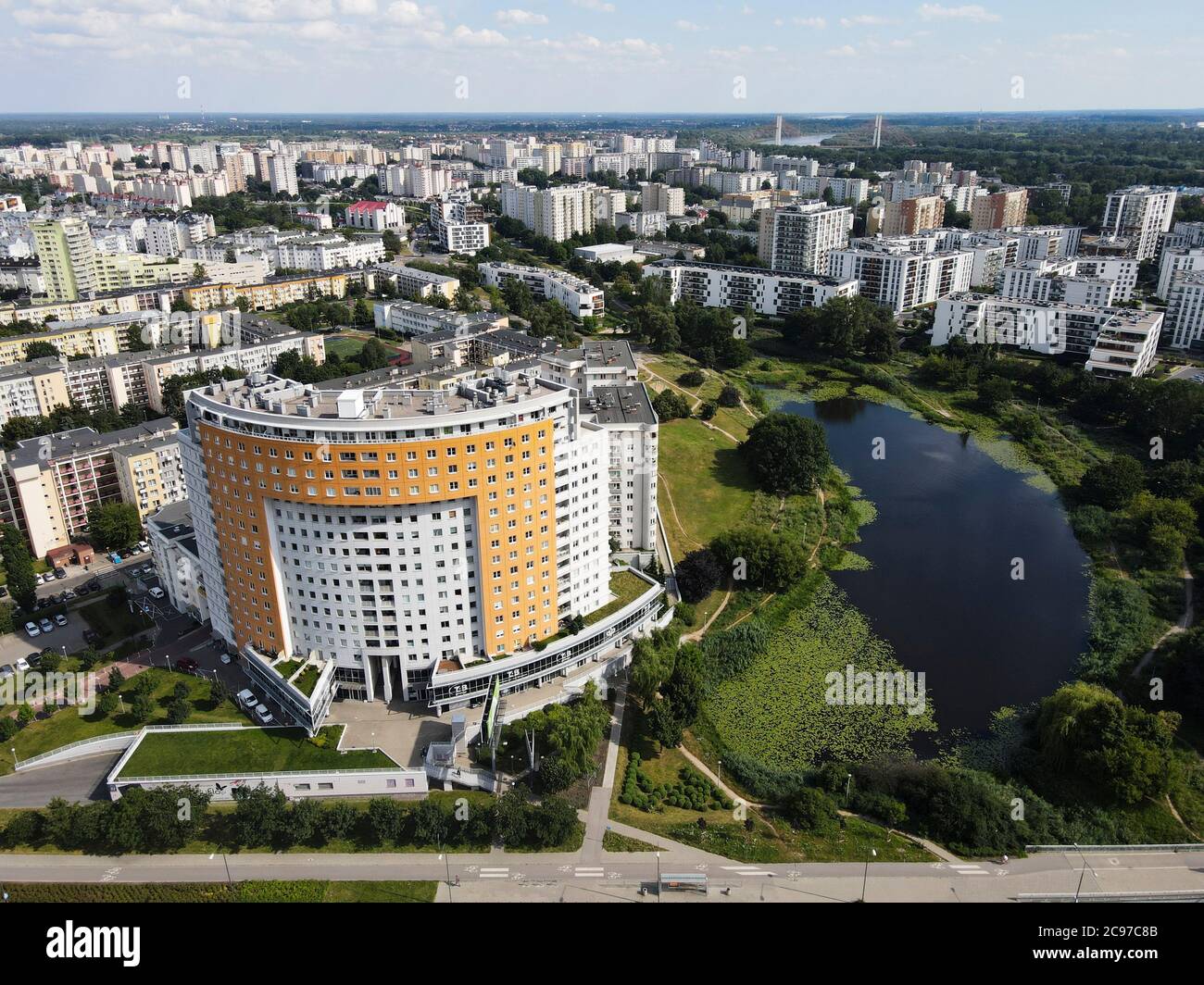 Residential buildings in the Praga Poludnie district are seen along the ...