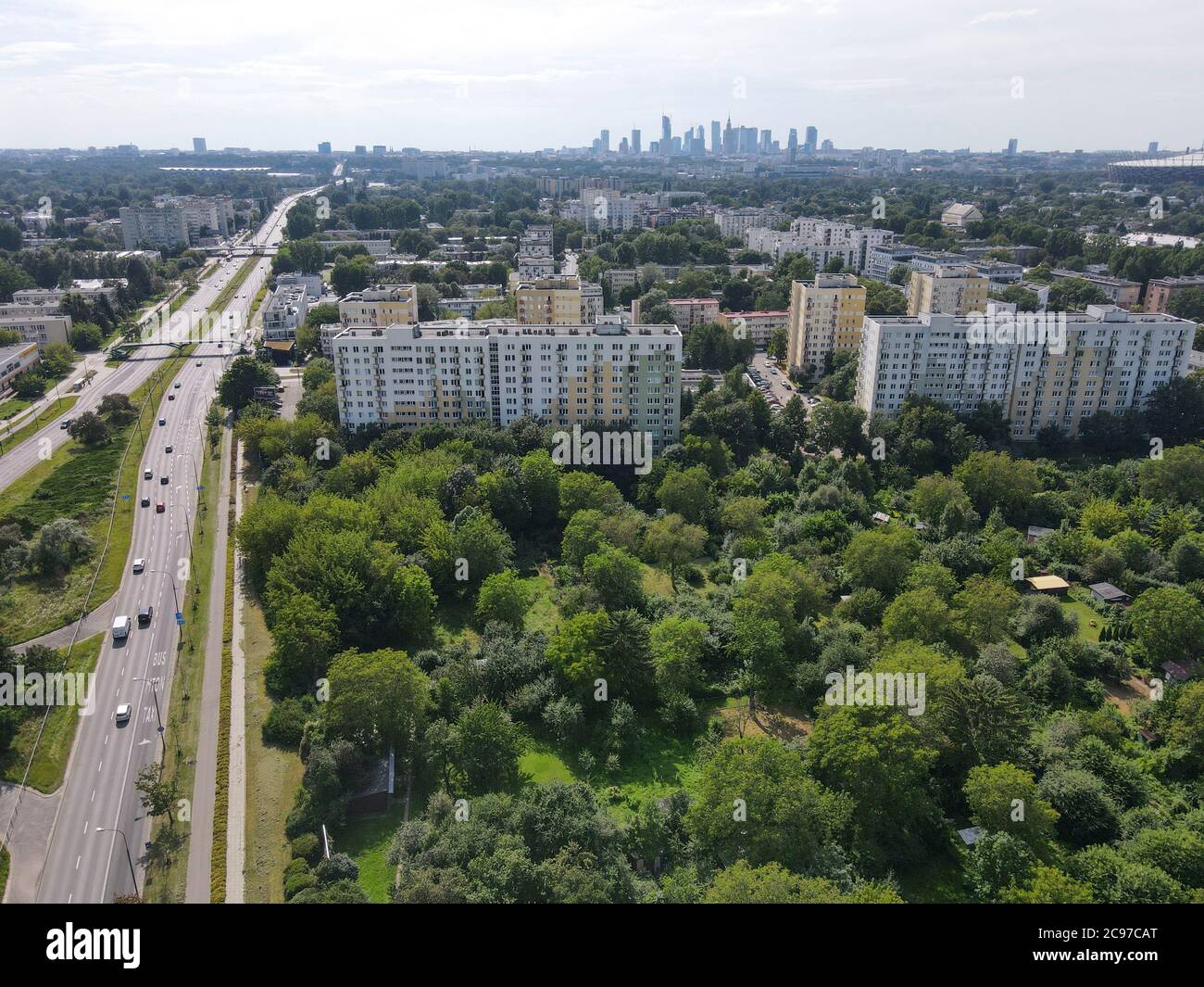 Residential buildings in the Praga Poludnie district are seen along the ...