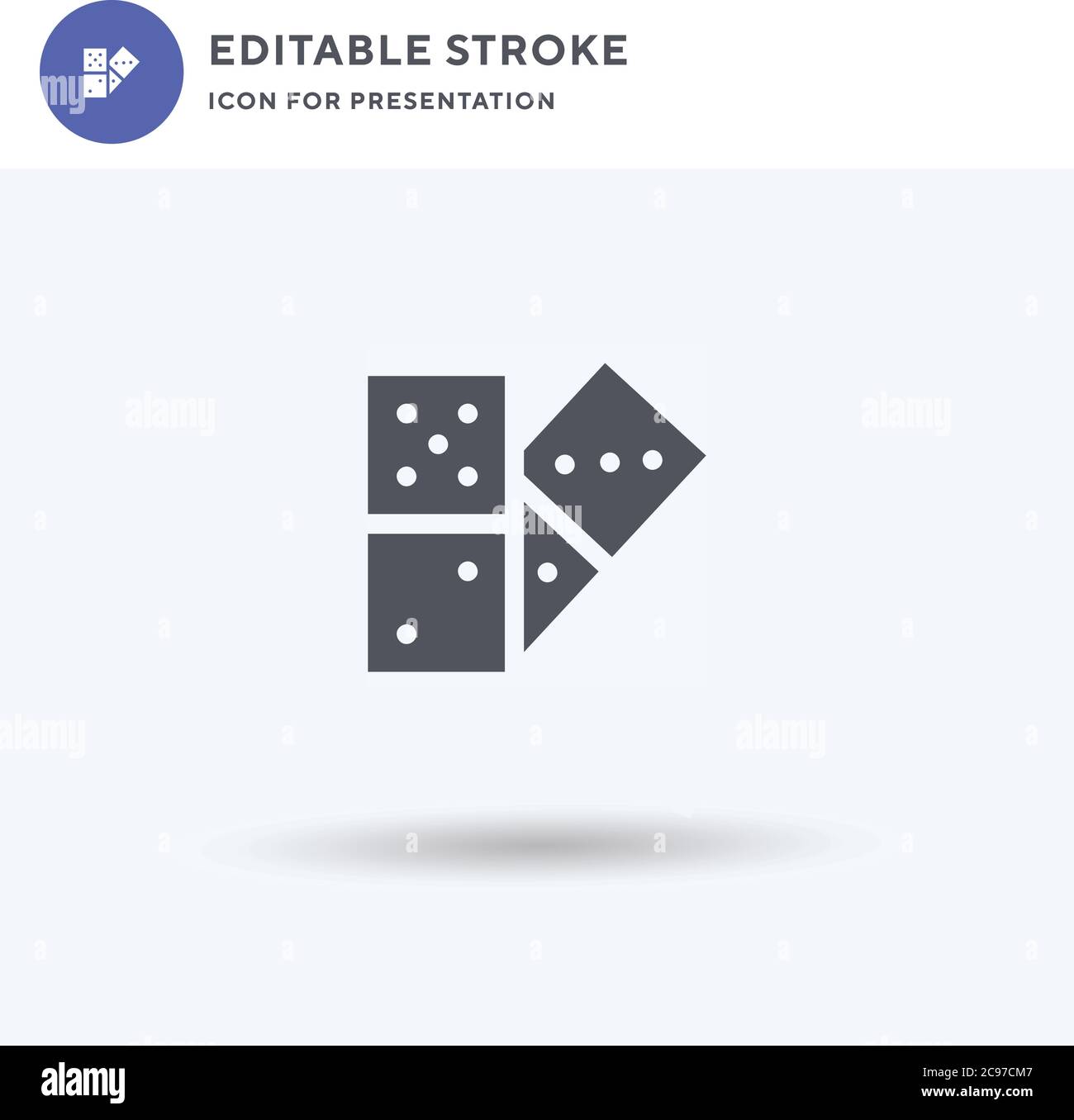 Dominoes icon vector, filled flat sign, solid pictogram isolated on ...