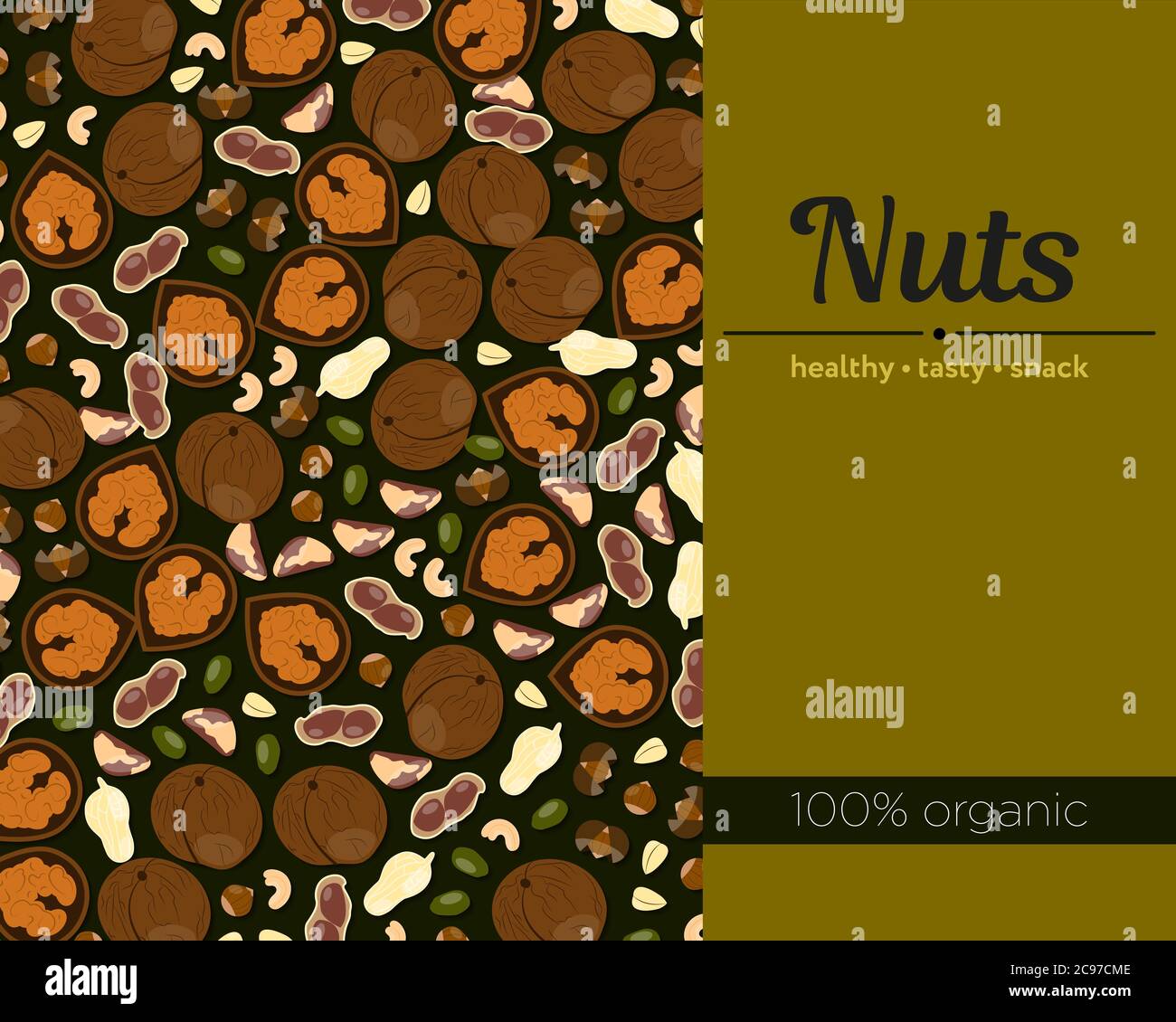 Nuts Template for packing and posters in flat style Stock Vector Image ...