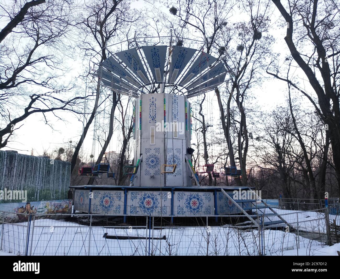 Old abandoned carousel in deserted hi-res stock photography and images ...