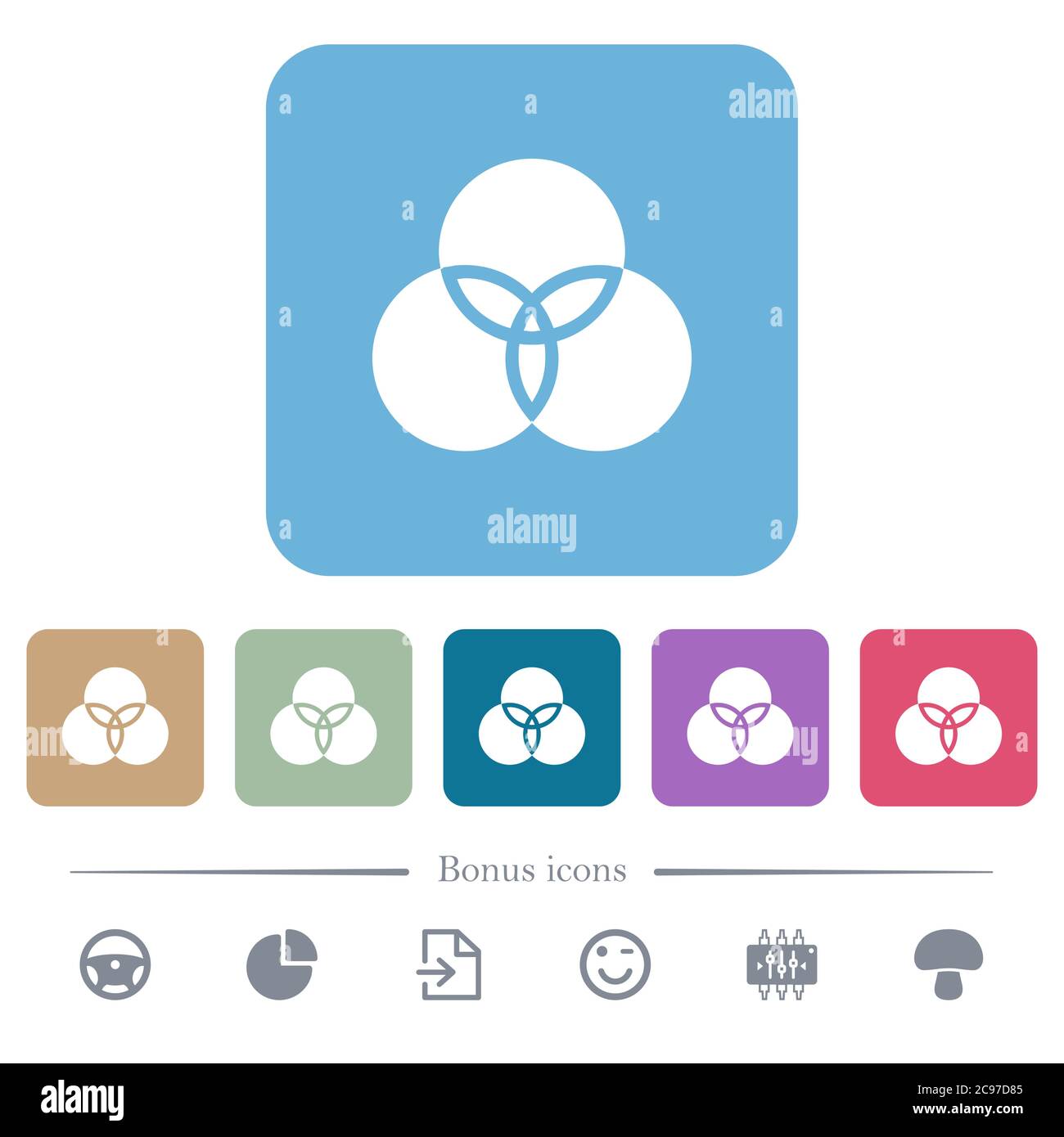 Color filter white flat icons on color rounded square backgrounds. 6 bonus icons included Stock ...