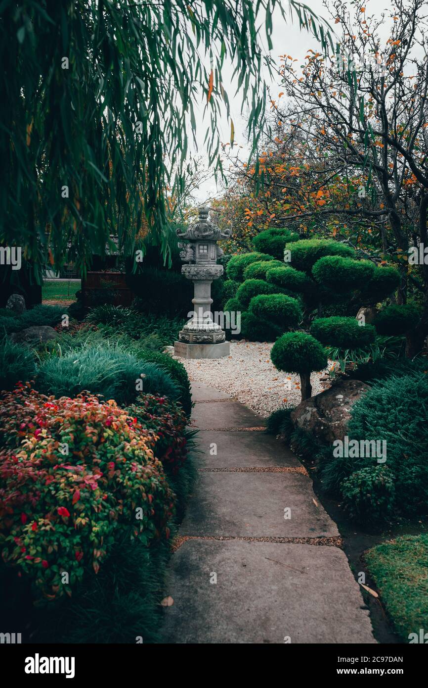 Beautiful view of mesmerizing nature at traditional styled Japanese ...