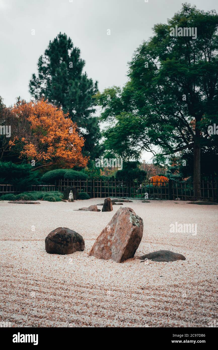 Beautiful view of mesmerizing nature at traditional styled Japanese ...