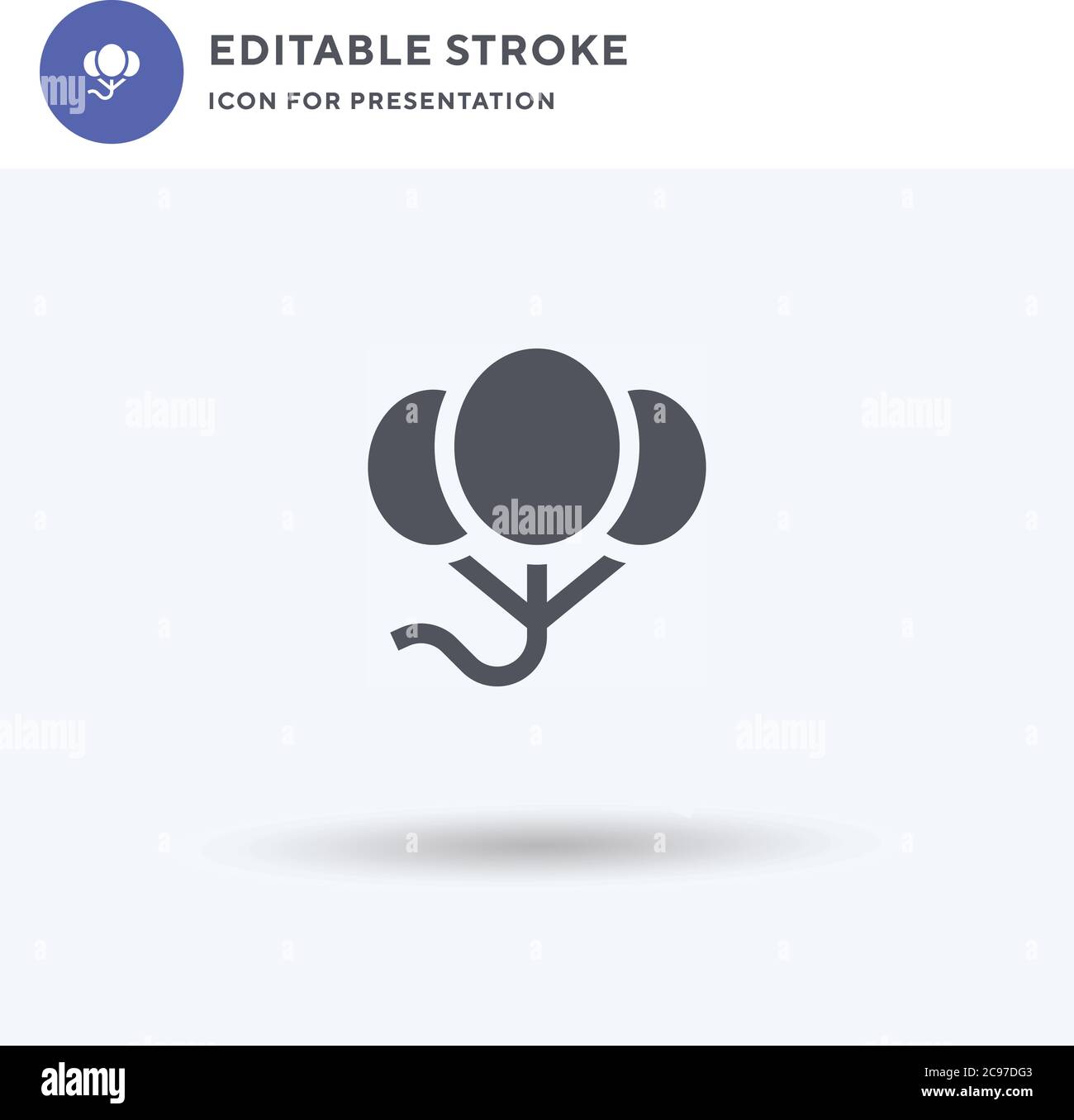 Balloon icon vector, filled flat sign, solid pictogram isolated on ...