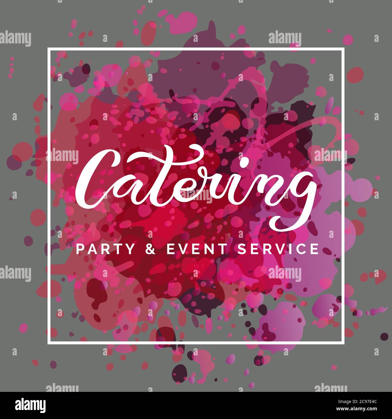 Template of catering company logo. Hand-drawn and digitized lettering ...