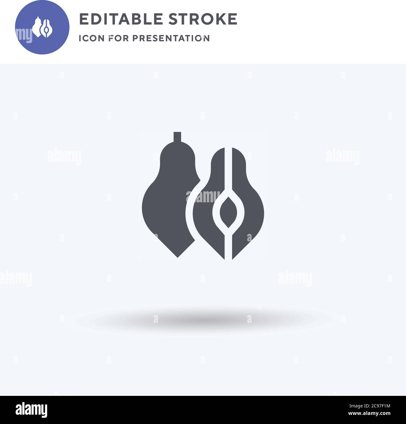 Papaya icon vector, filled flat sign, solid pictogram isolated on white ...