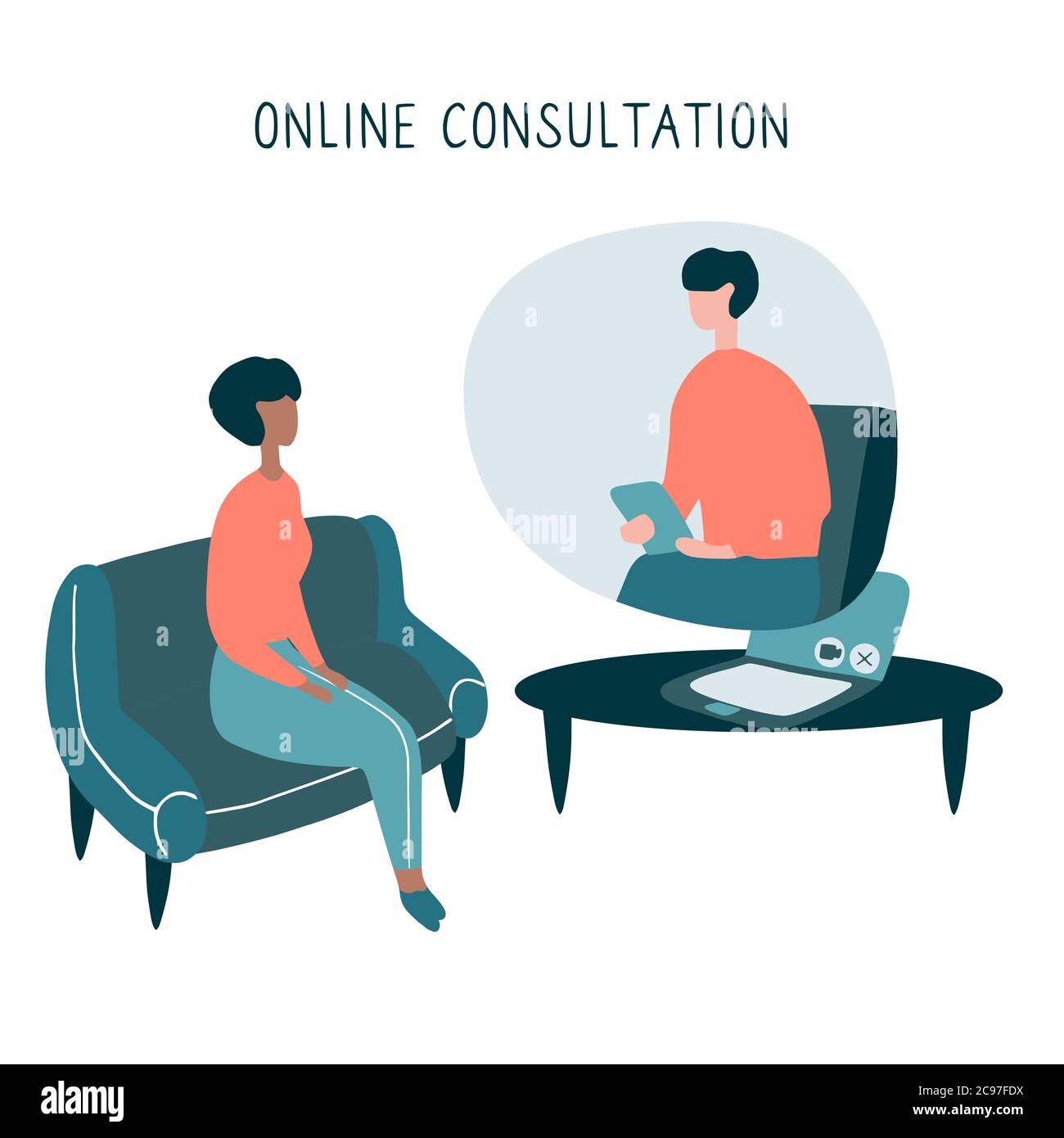 Patient talking to psychologist. Psychotherapy counseling. Online ... Patient talking to psychologist. Psychotherapy counseling. Online ...
