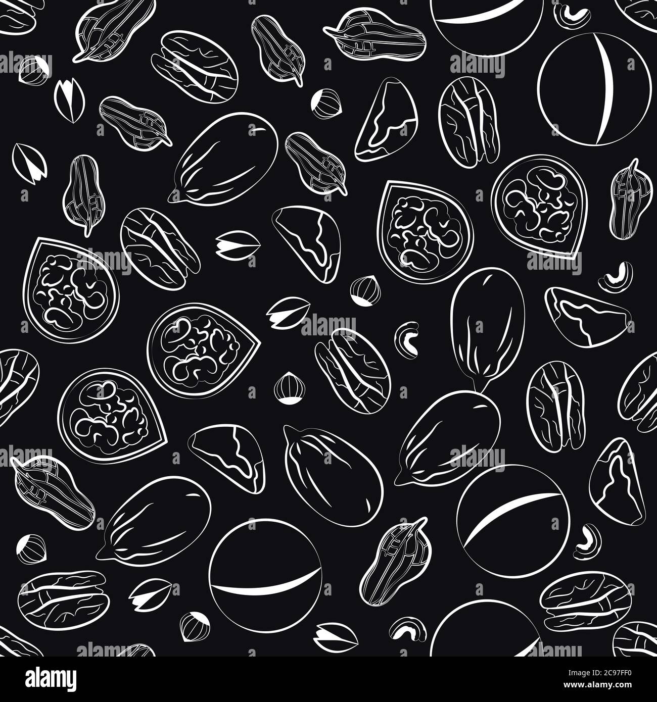 Pecan nuts pattern food Stock Vector Images - Alamy