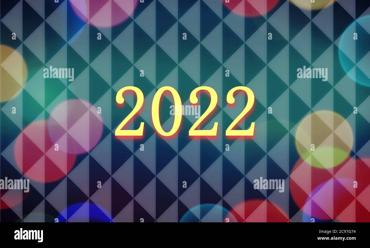 Colorful patterned background with yellow numbers forming 2022 Stock ...
