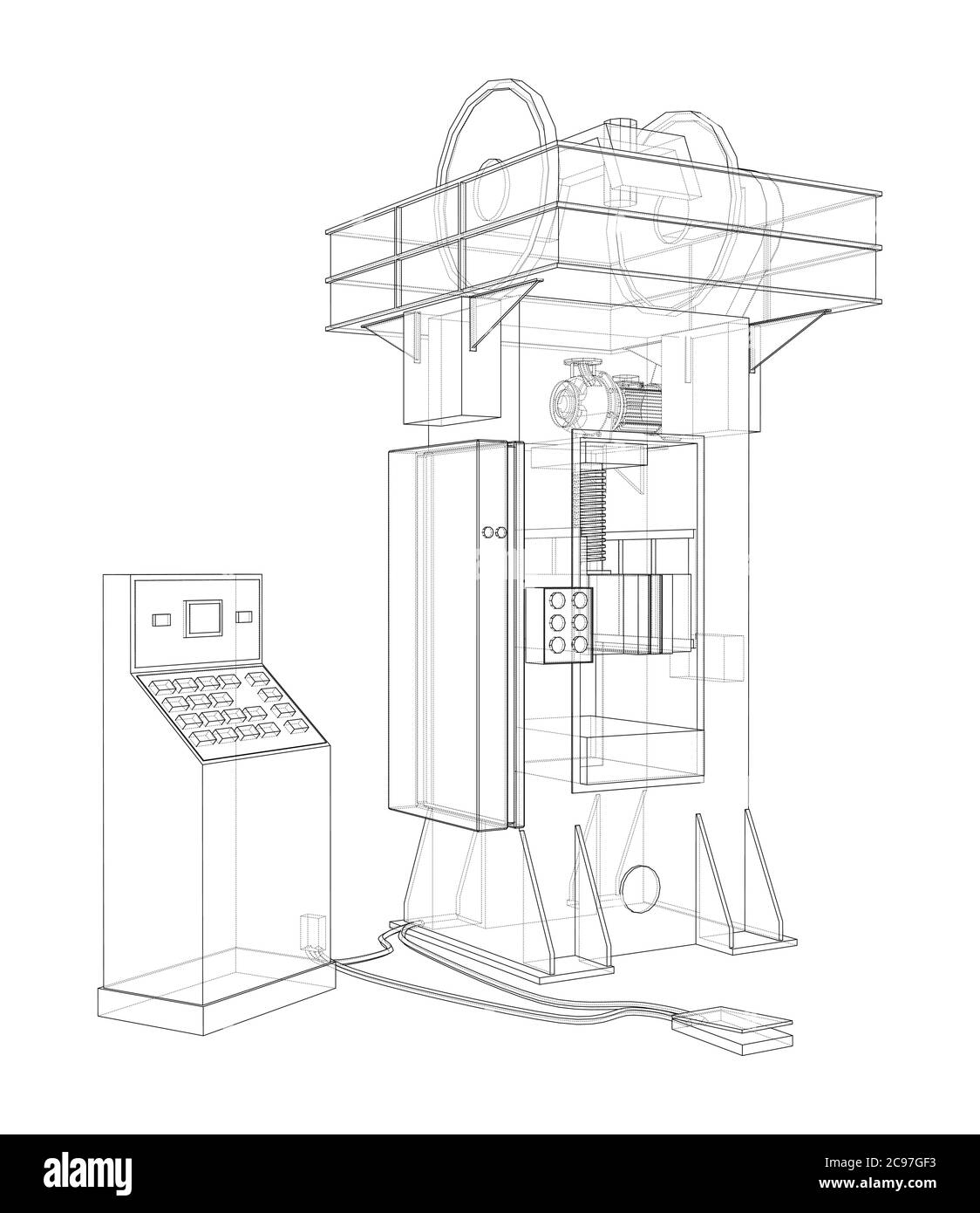 Friction screw press concept outline. Vector Stock Vector Image & Art ...