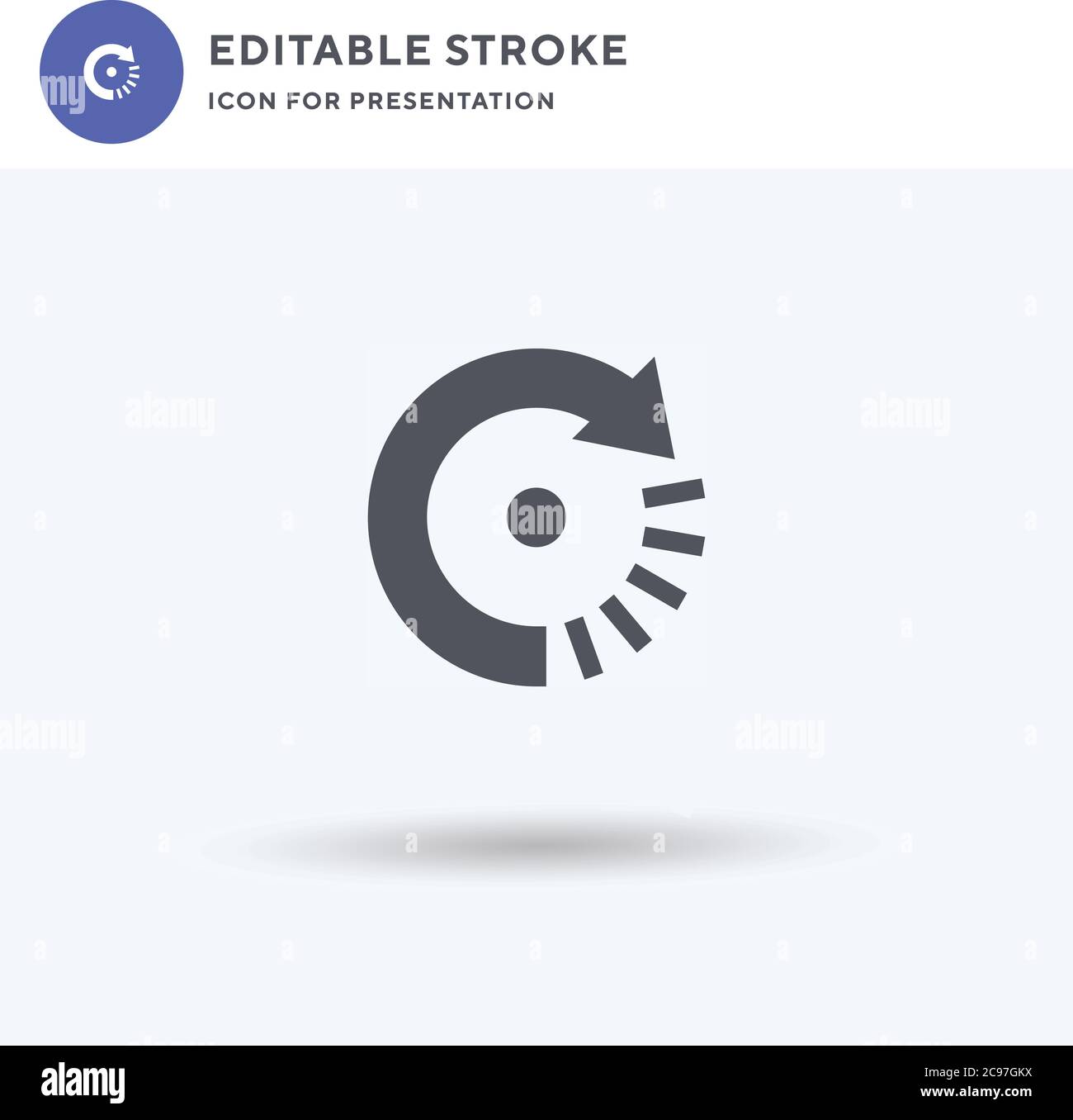 Rotate icon vector, filled flat sign, solid pictogram isolated on white ...