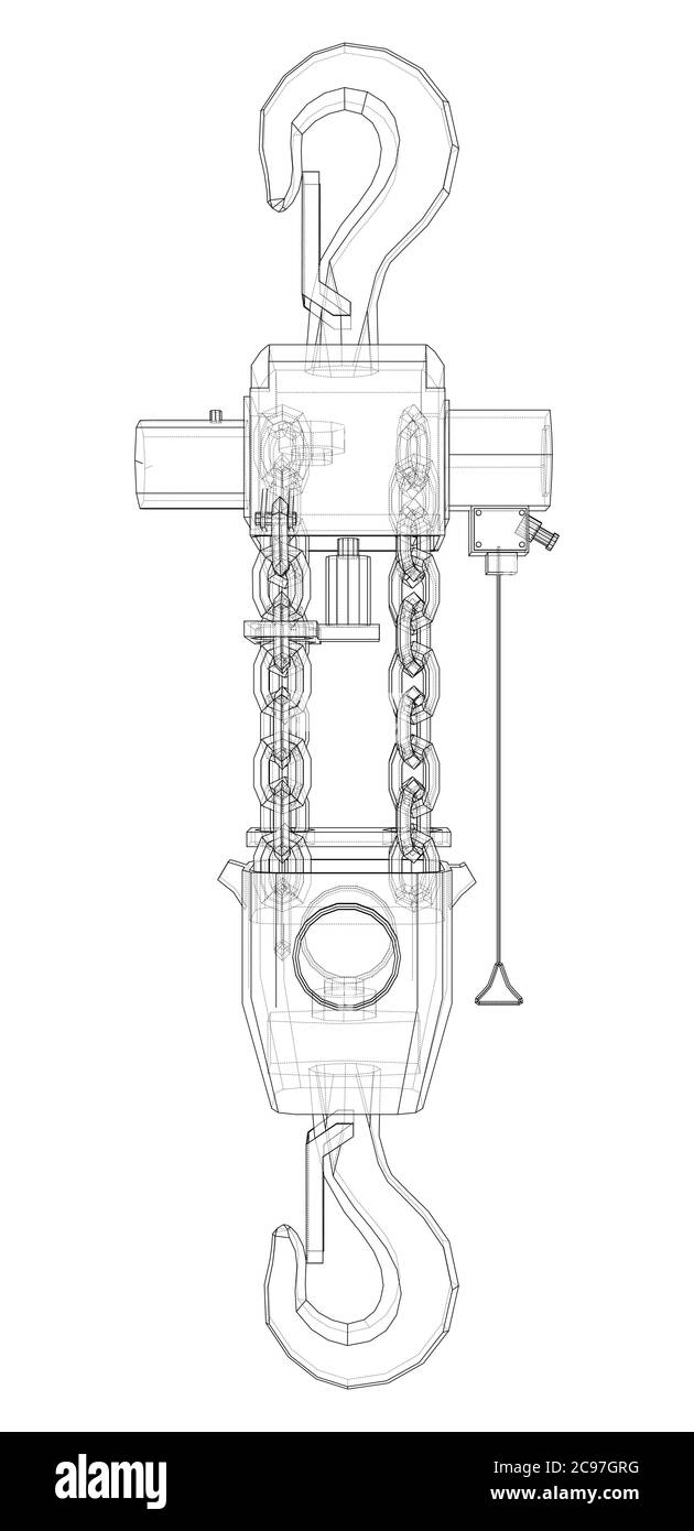 Pneumatic Wire Rope Winch concept outline. Vector Stock Vector Image ...