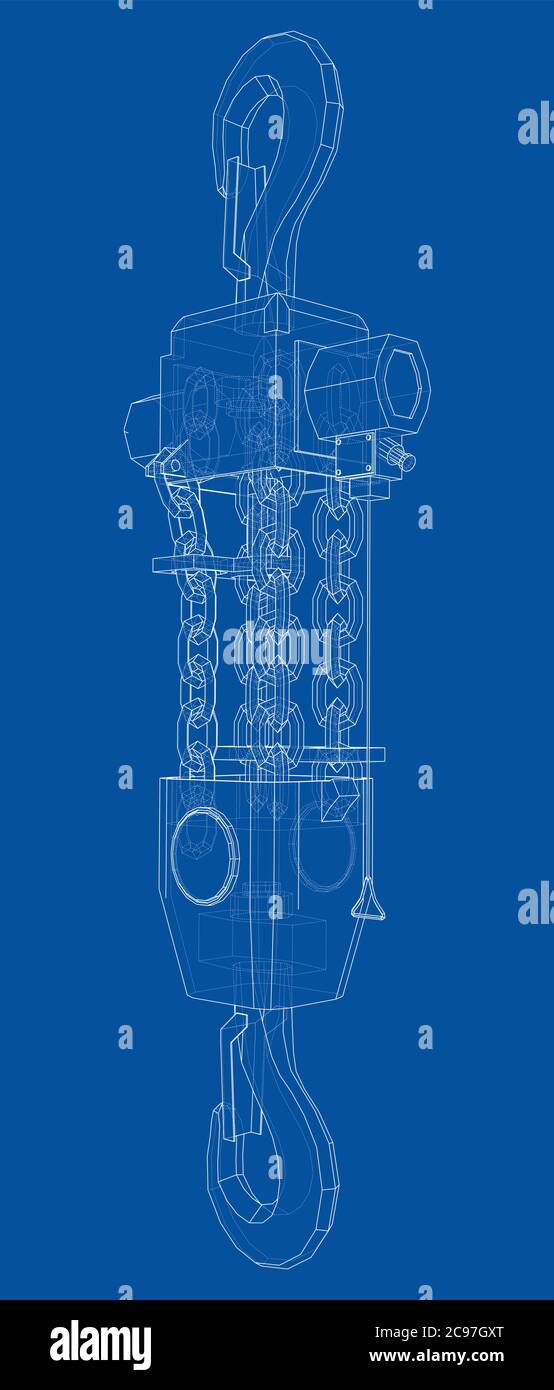 Pneumatic Wire Rope Winch concept outline. Vector Stock Vector Image ...