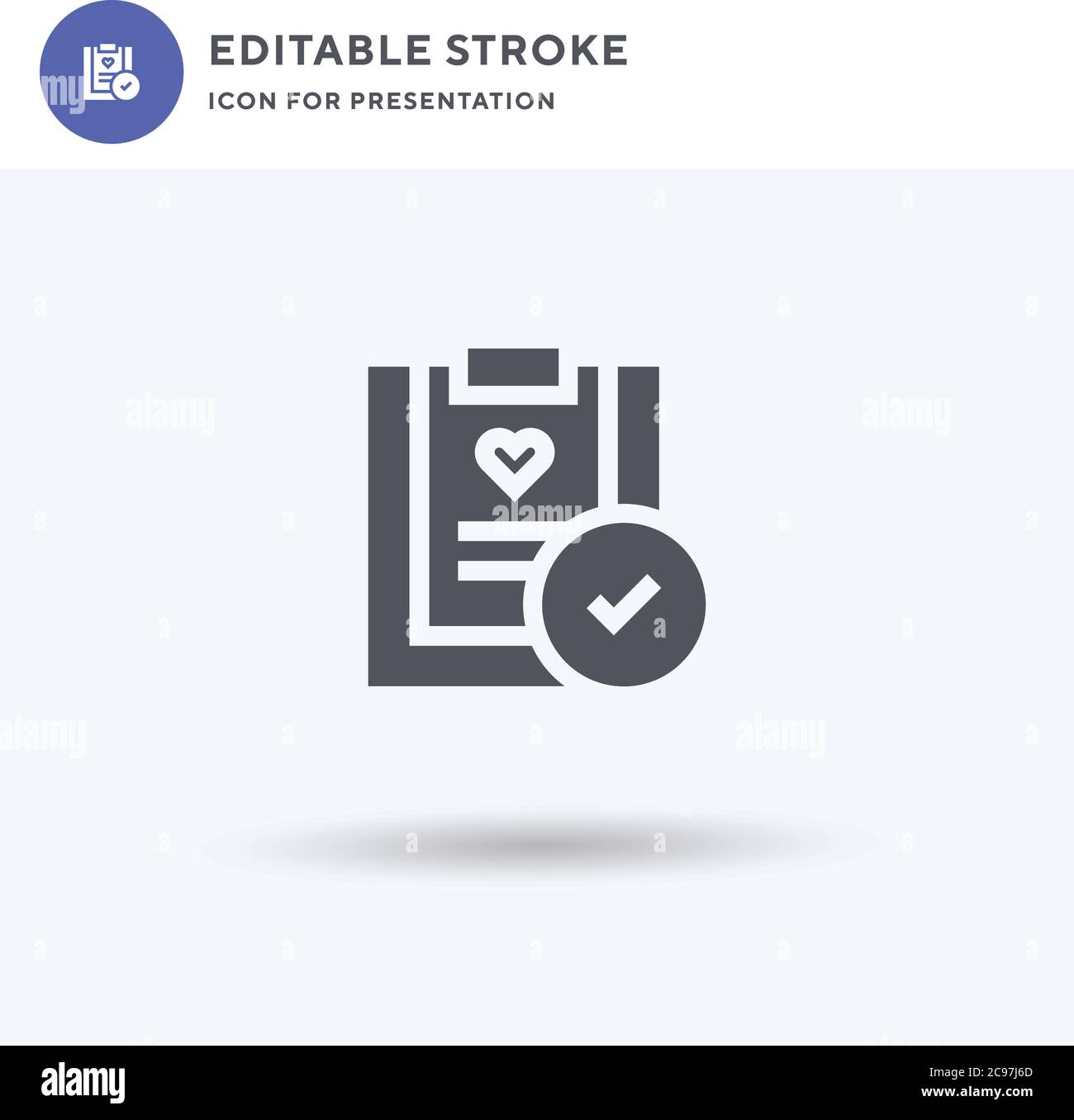 Health Check icon vector, filled flat sign, solid pictogram isolated on ...